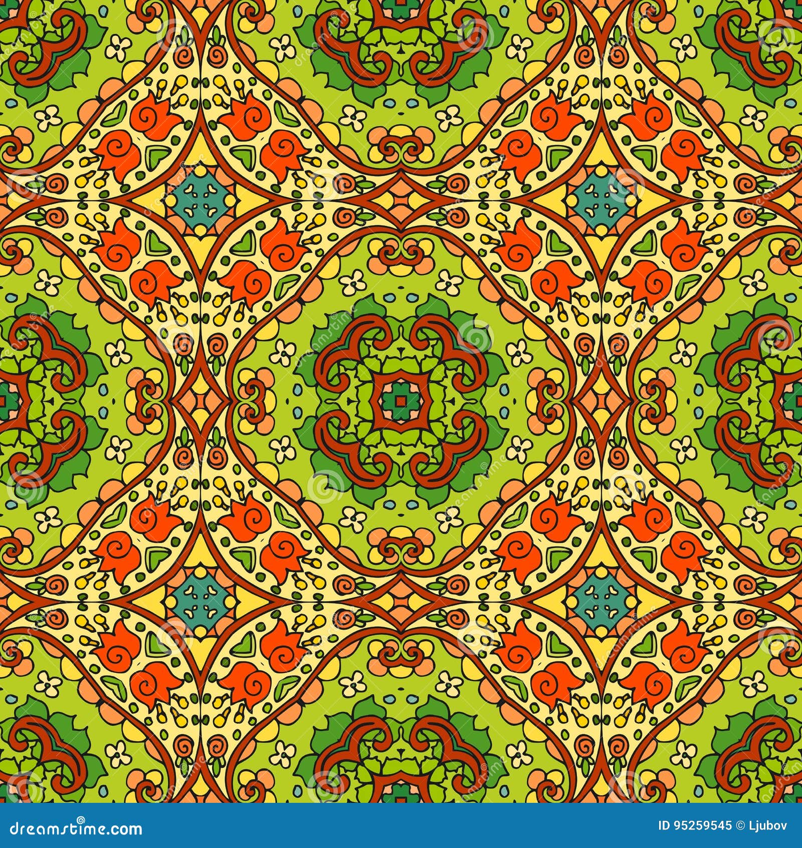 Ethnic Bright Seamless Ornamental Pattern. Indian Motives Stock Vector ...