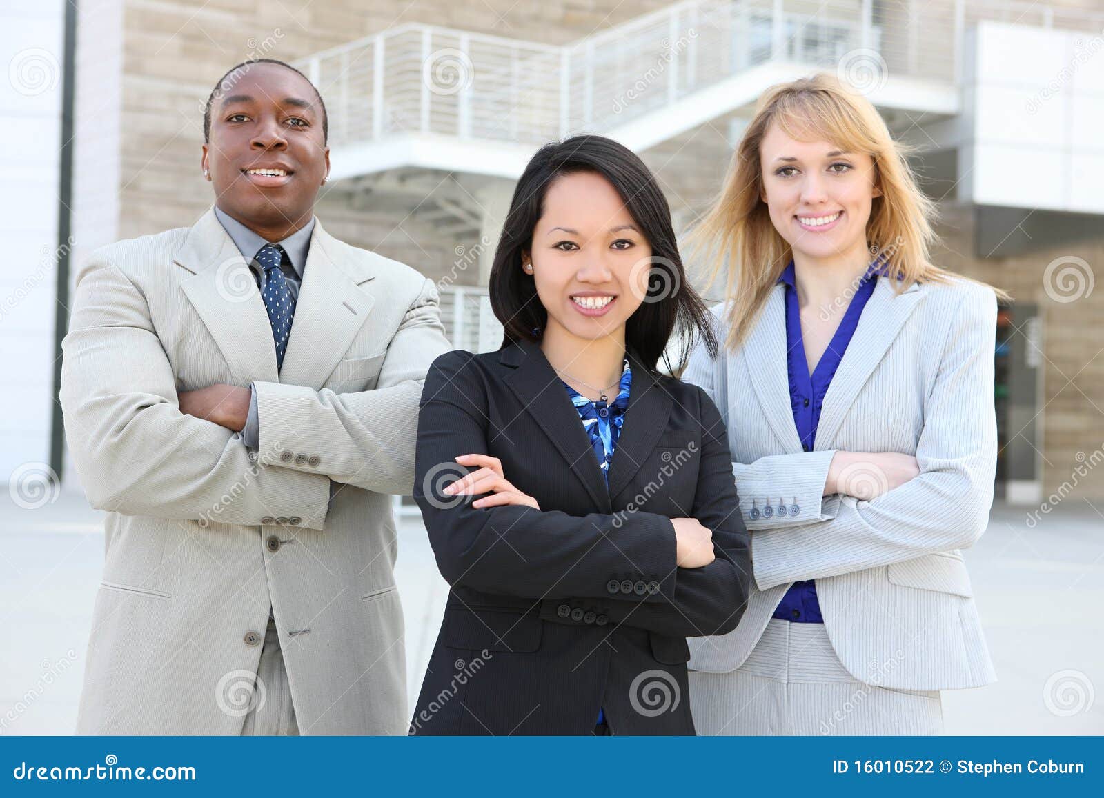Ethnic Business Team (Focus on Middle Woman) Stock Photo - Image of ...
