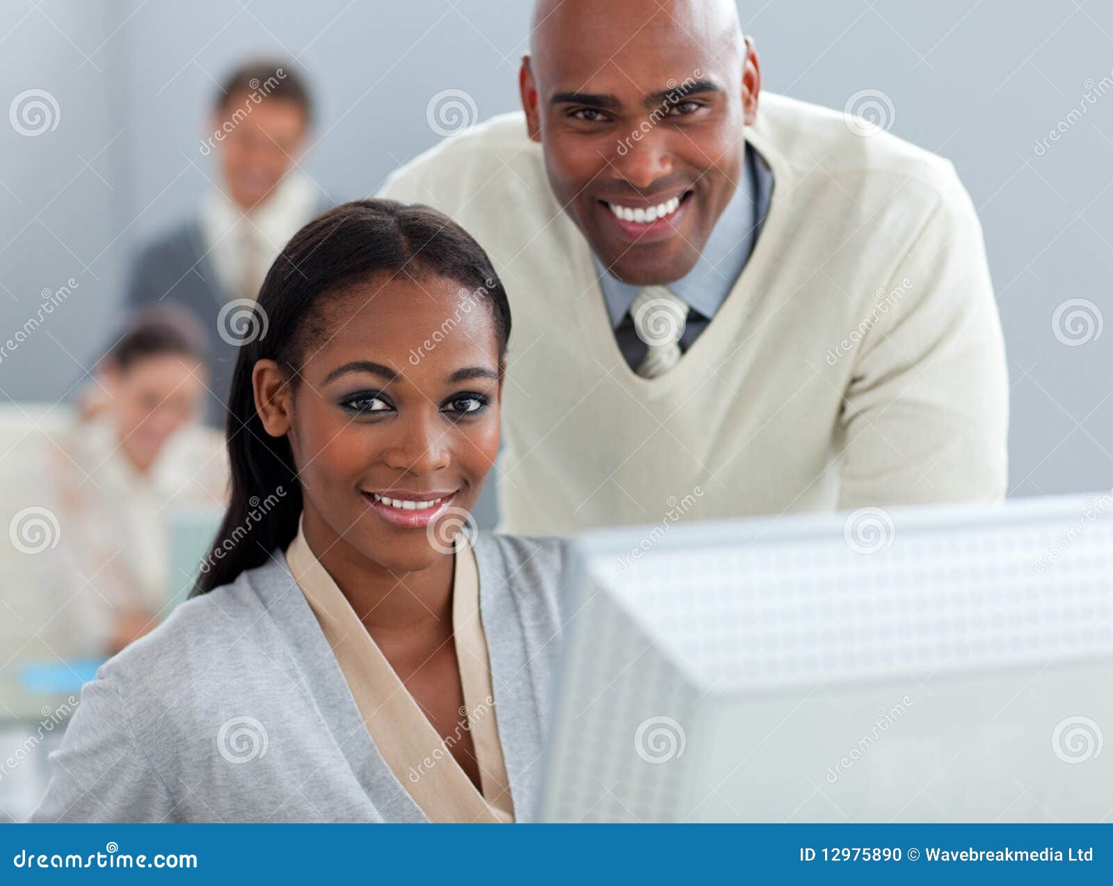 Ethnic Businessman Helping His Colleague Stock Photo - Image of angle ...