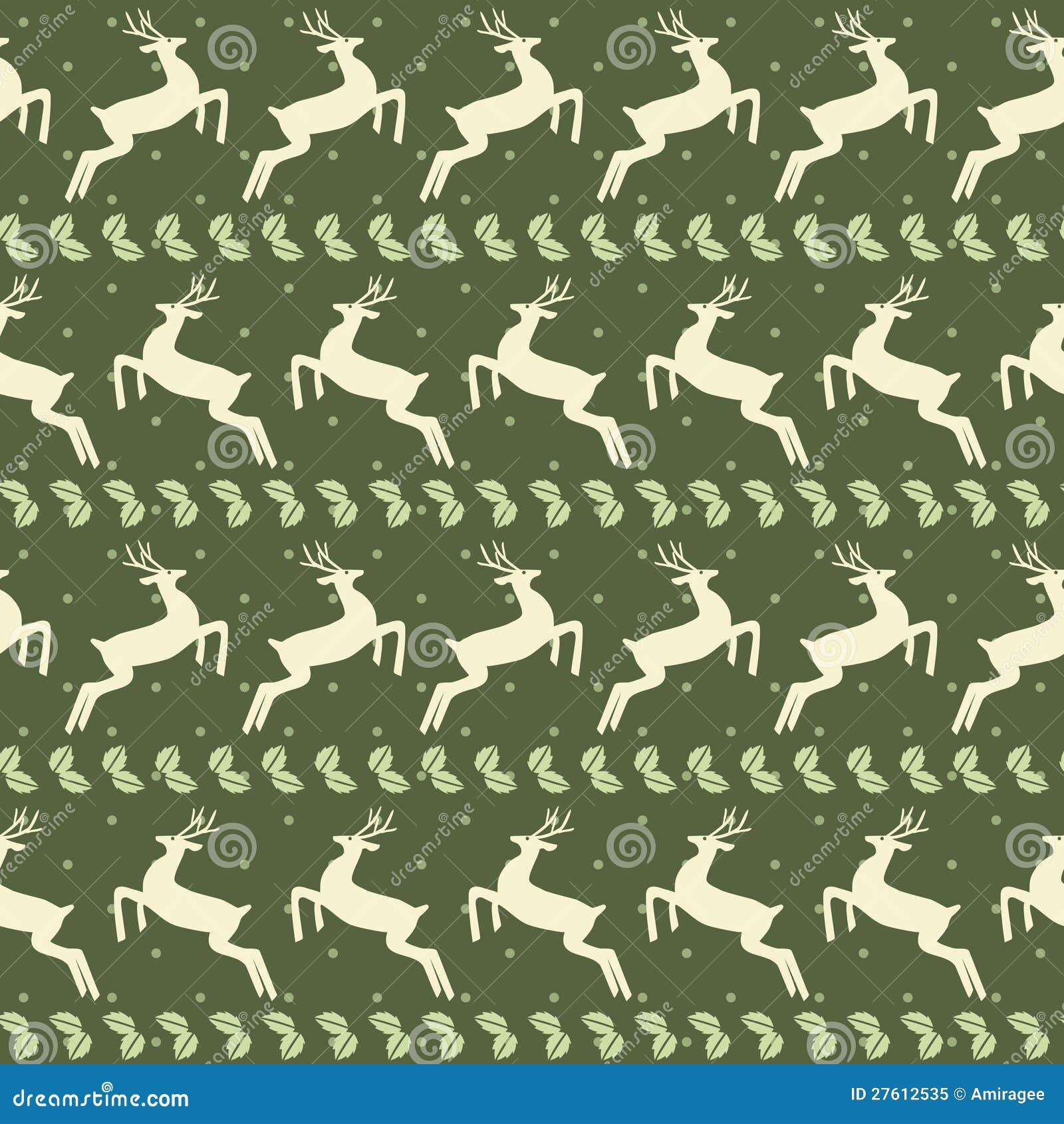 Ethnic Christmas Seamless Pattern with Deer Stock Vector - Illustration ...