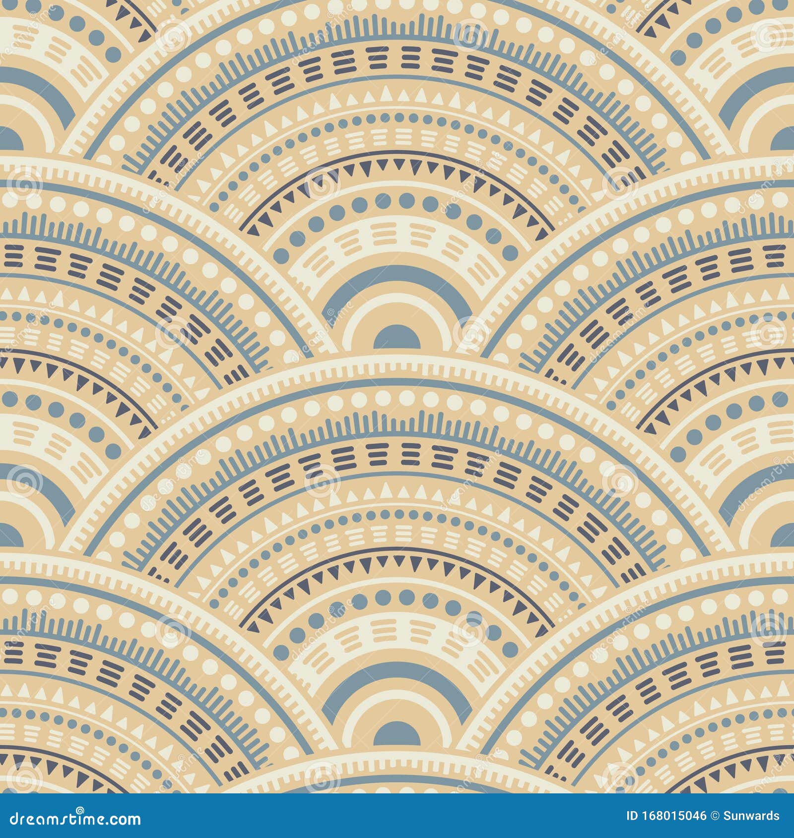 Ethnic Circle Shapes Seamless Geometric Pattern. Stock Vector ...