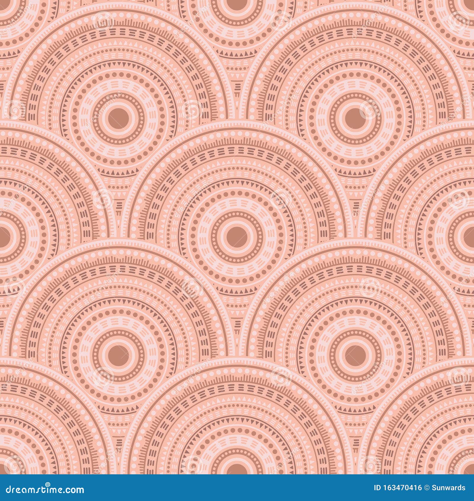 Ethnic Circle Shapes Seamless Geometric Pattern. Stock Vector ...