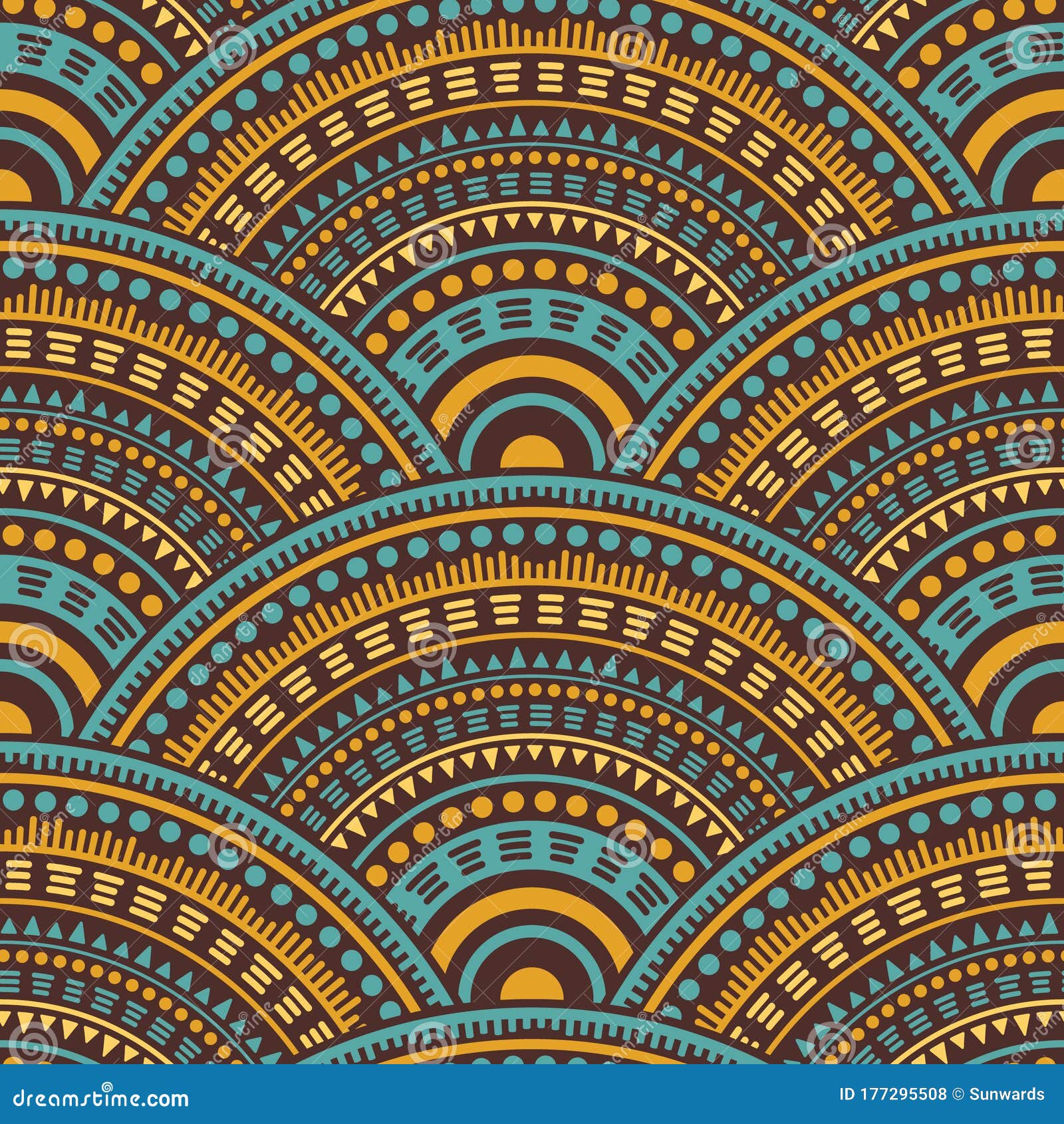 Ethnic Circle Shapes Seamless Geometric Pattern. Stock Vector ...