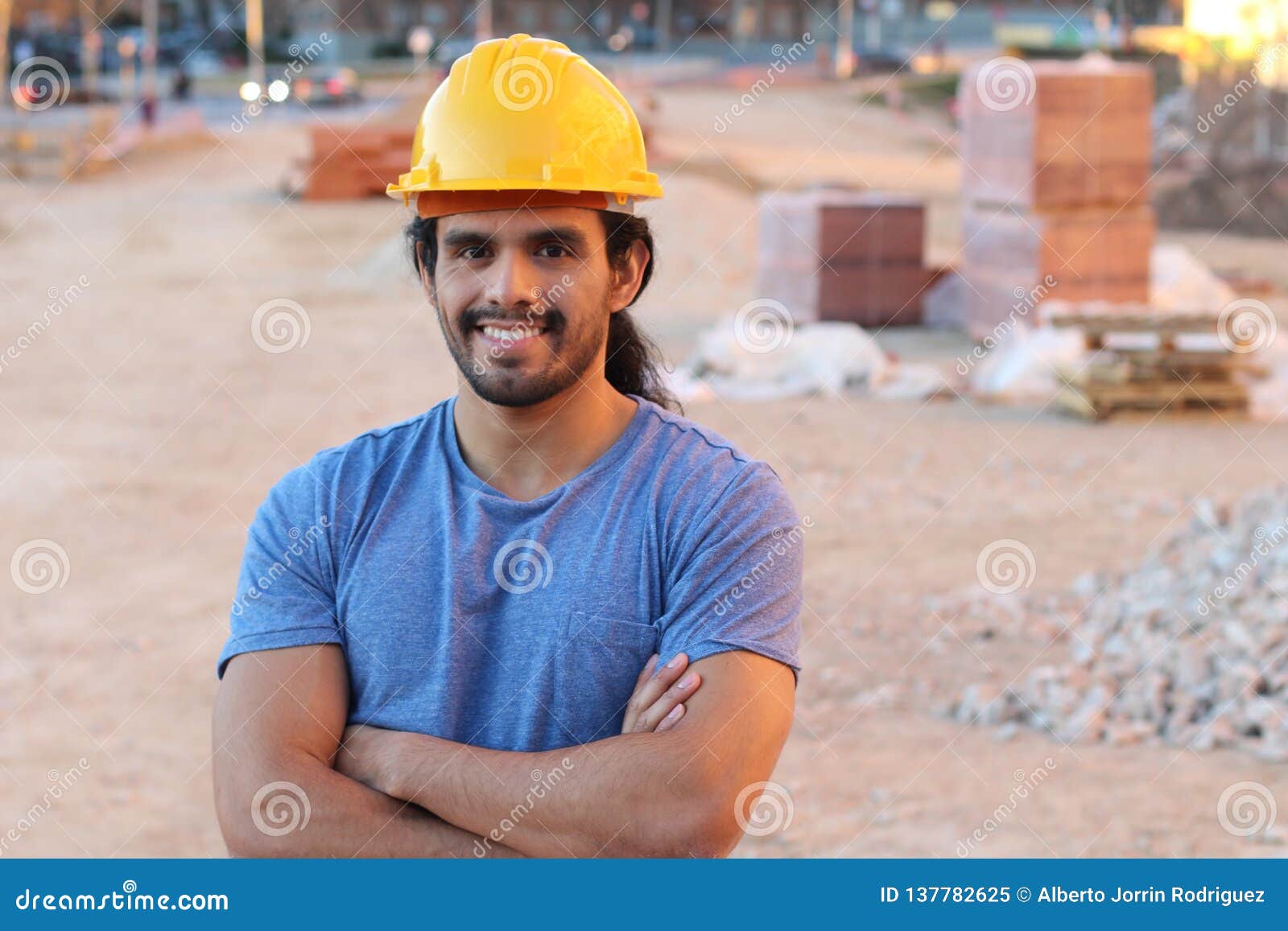 Ethnic Construction Worker in Site Stock Image - Image of immigrant ...