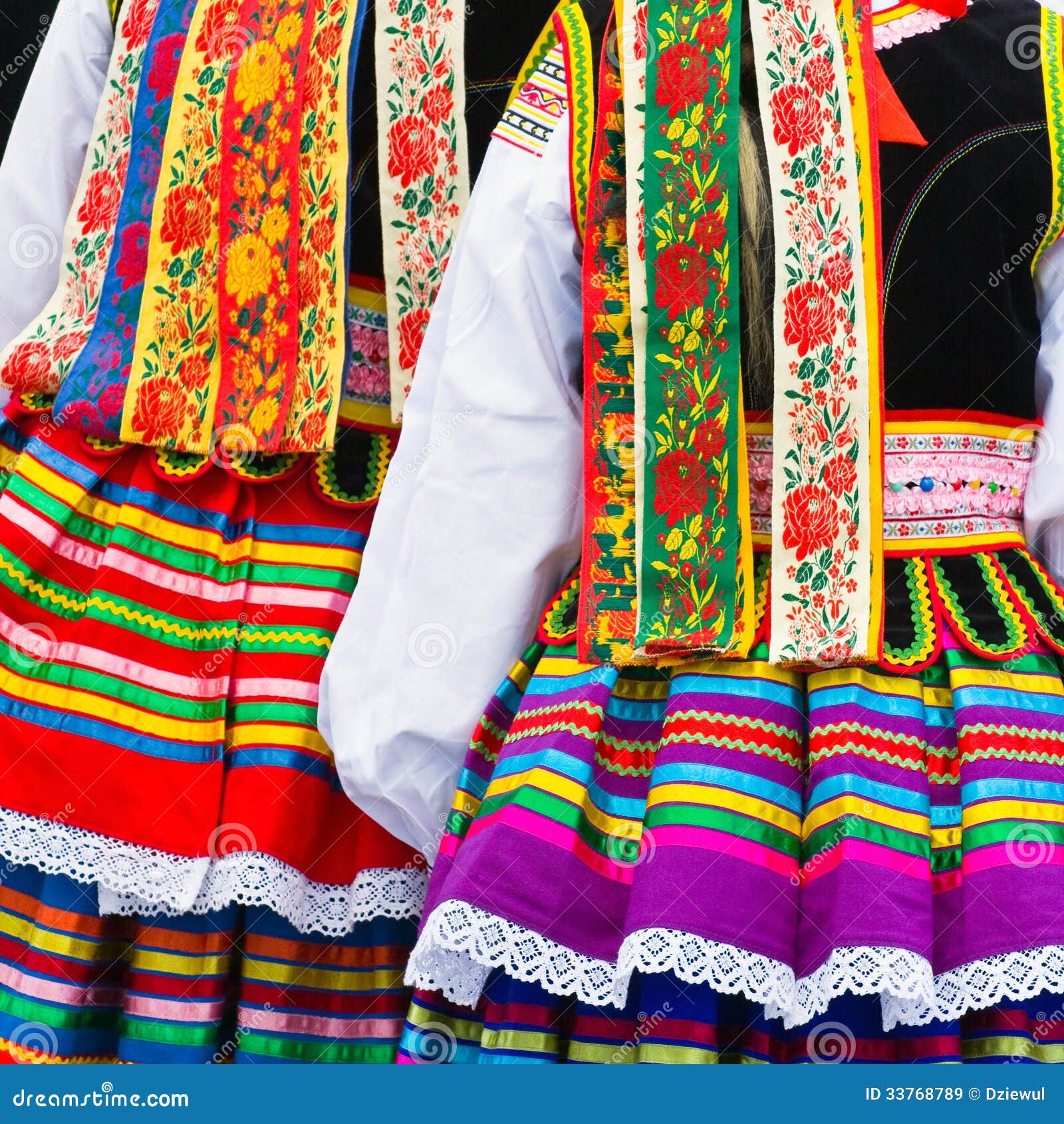 Ethnic costumes stock image. Image of colors, lowicz - 33768789