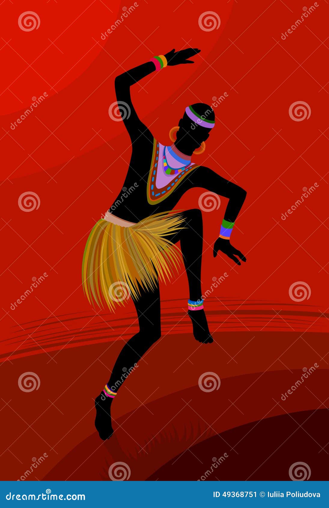 Ethnic dance african man stock illustration. Illustration of ebony ...