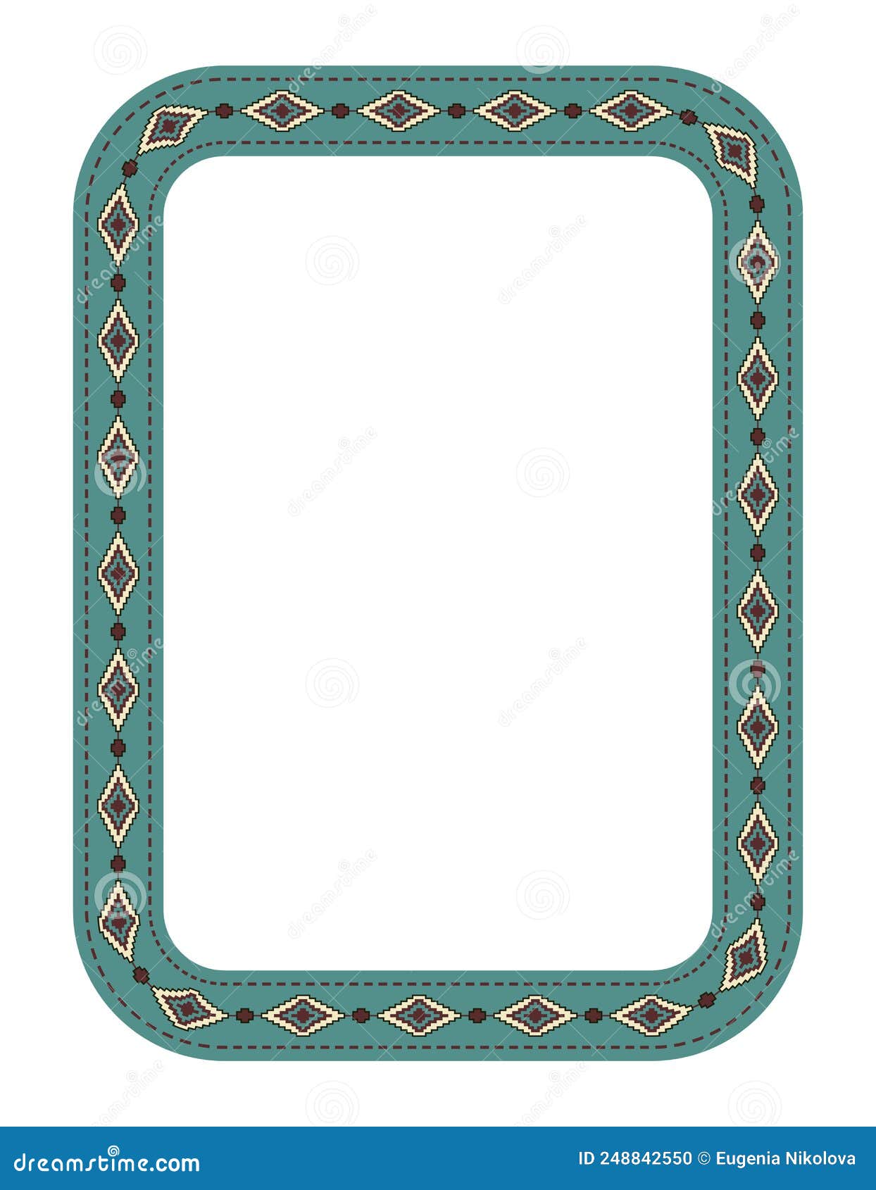 Ethnic Decorative Frame. Rectangular Border with Mexican Pattern. Size ...
