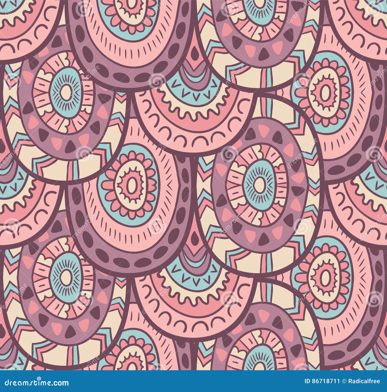 Ethnic Decorative Native Ornamental Striped Seamless Pattern in Vector ...
