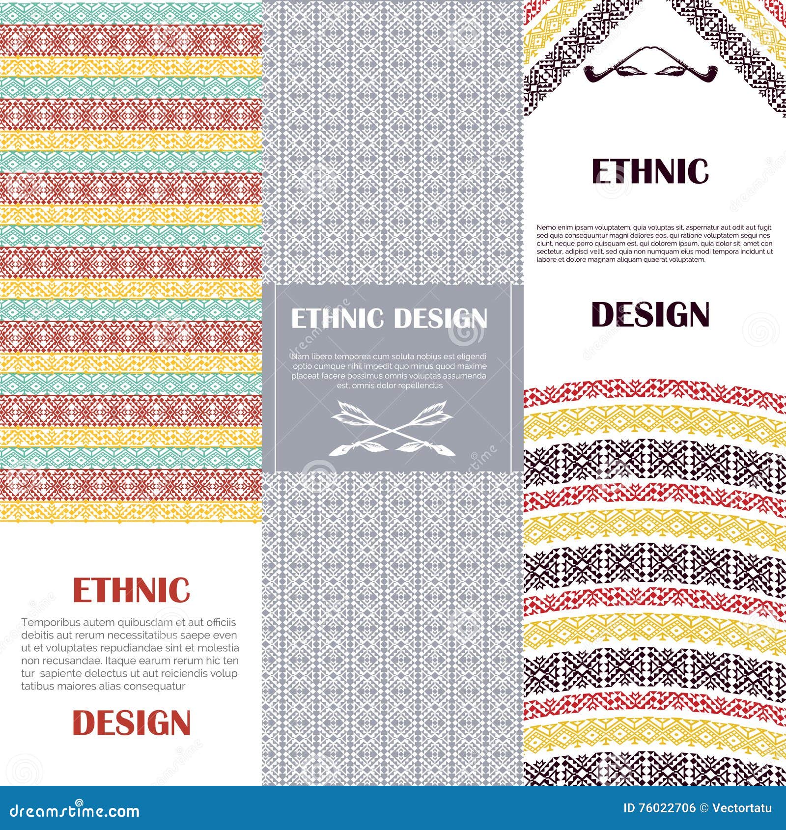 Ethnic design banners set stock vector. Illustration of geometric ...