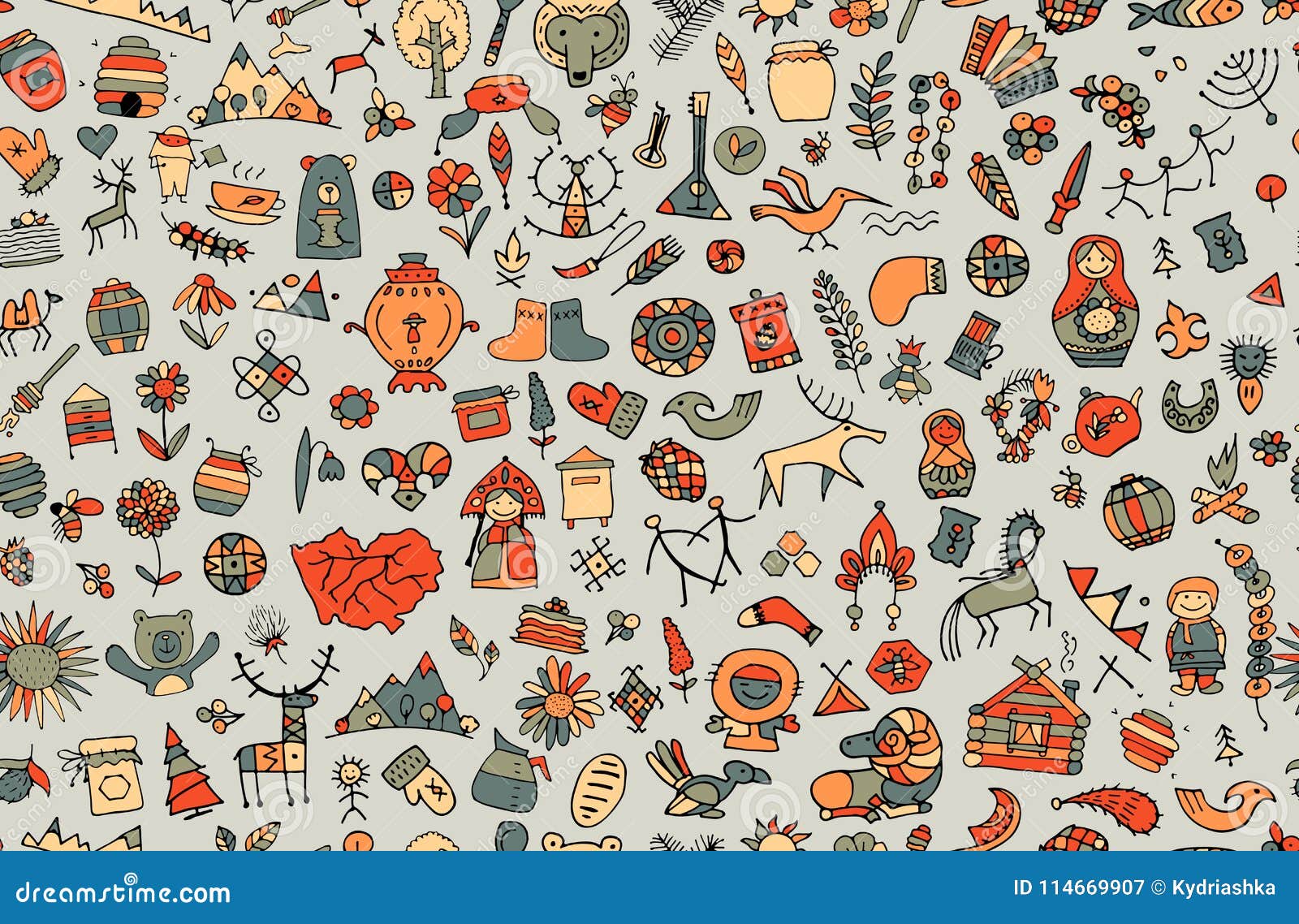 Ethnic Design Elements Sketch Stock Vector - Illustration of outdoor ...