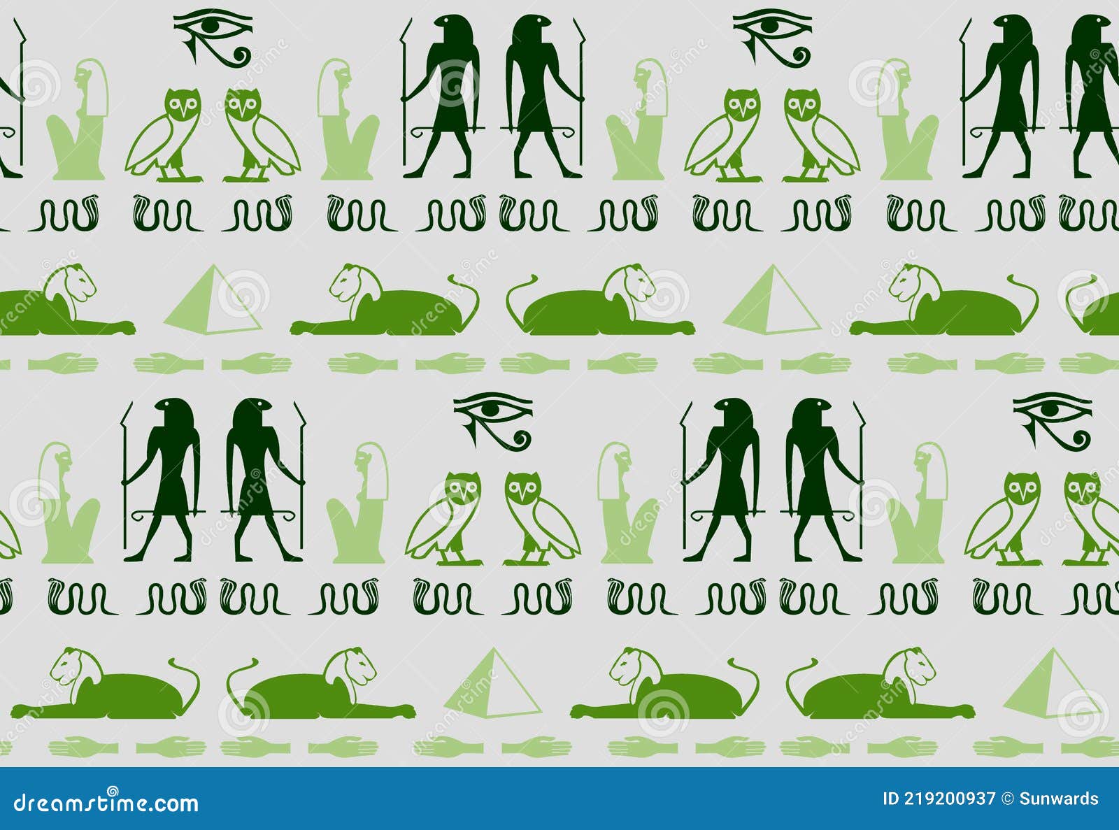 Ethnic Egyptian Hieroglyphics Script Elements Vector Illustration ...