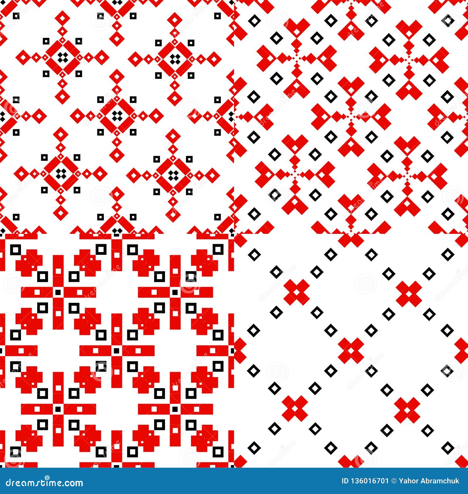 Ethnic Embroidery Ornament Pattern Traditional Design Stock Vector ...