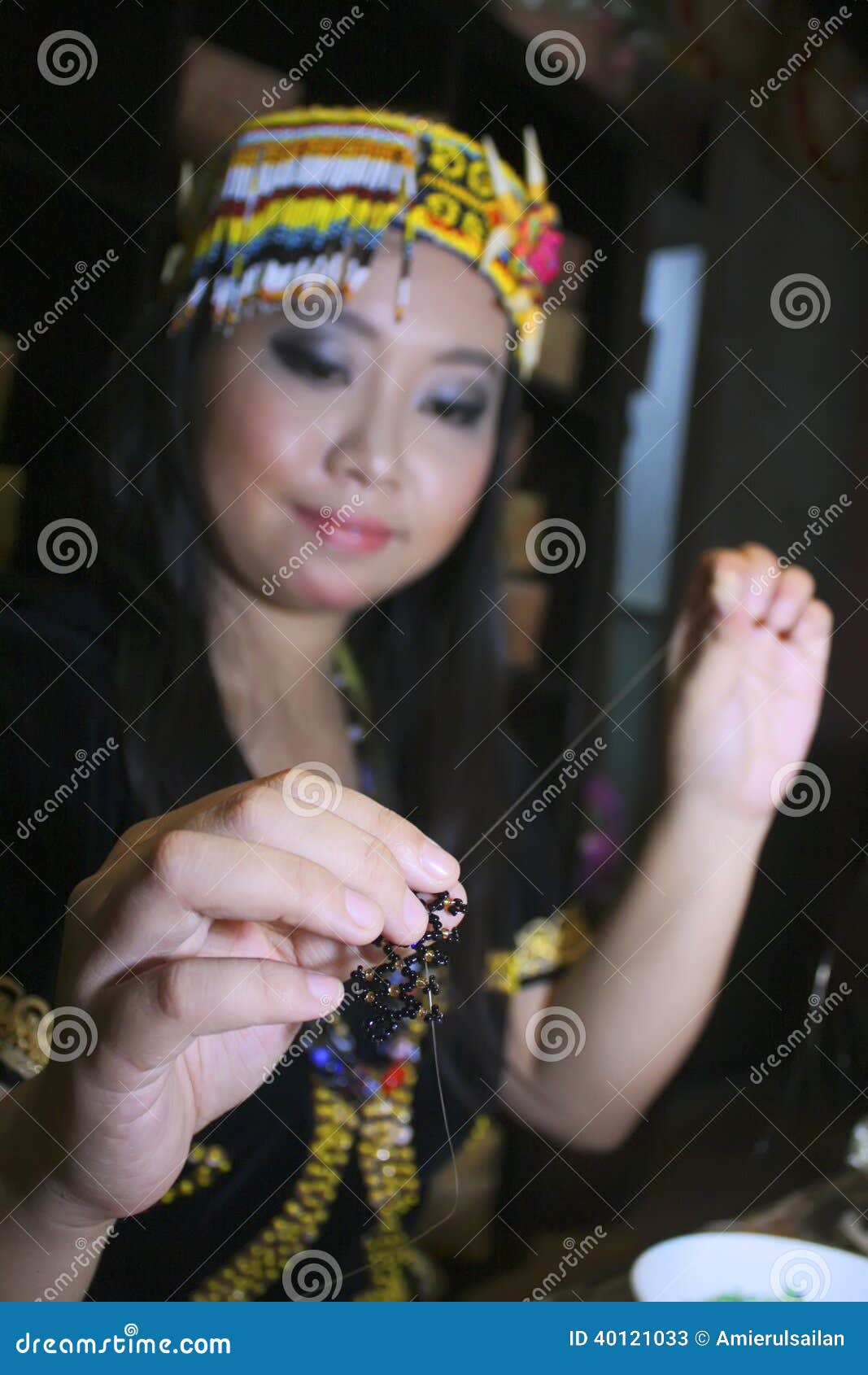 Making Bead Necklace Royalty-Free Stock Photography | CartoonDealer.com ...