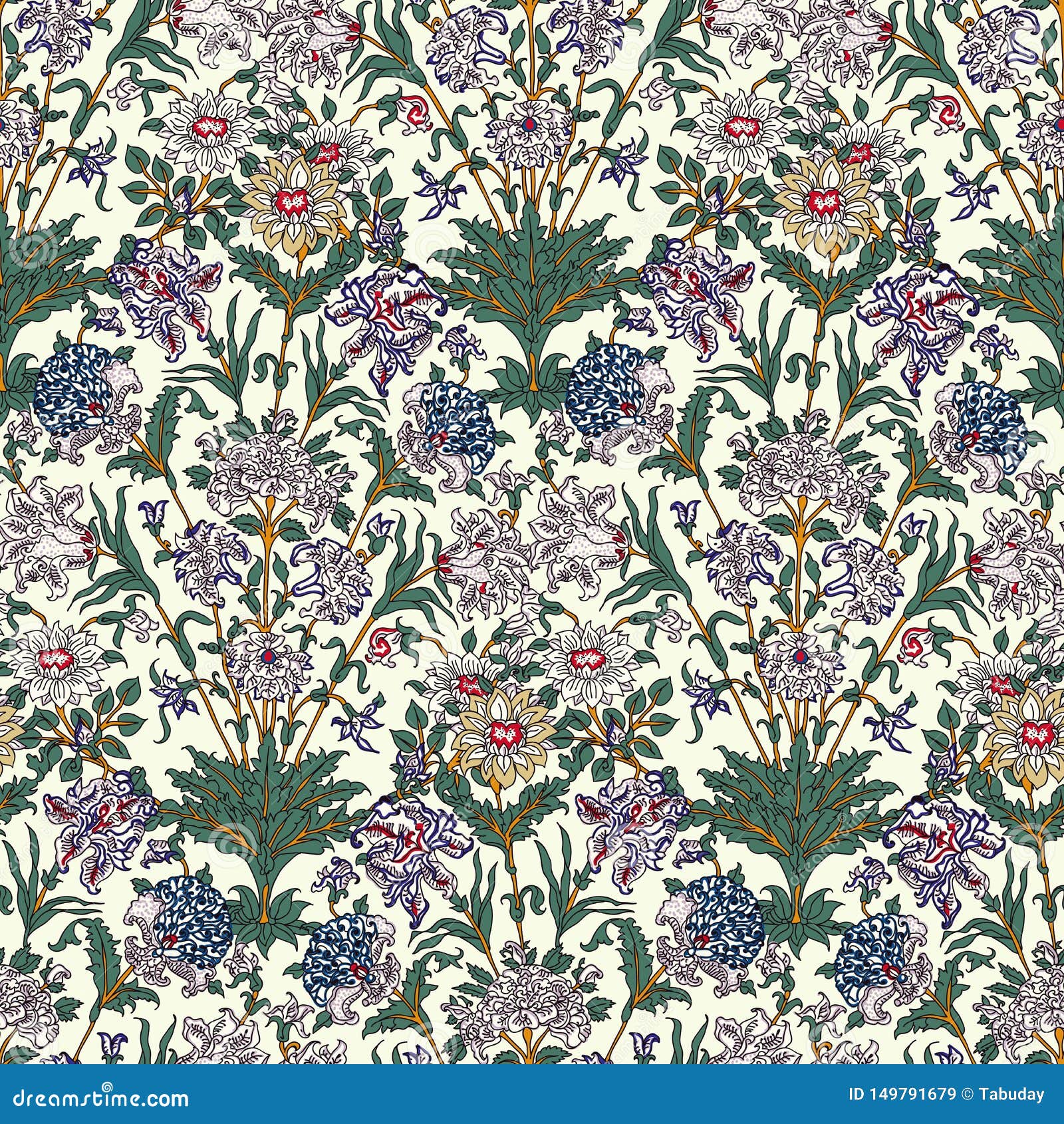 Ethnic Floral Blockprint Pattern Stock Vector - Illustration of ... Ethnic Floral Blockprint Pattern Stock Vector - Illustration of ...