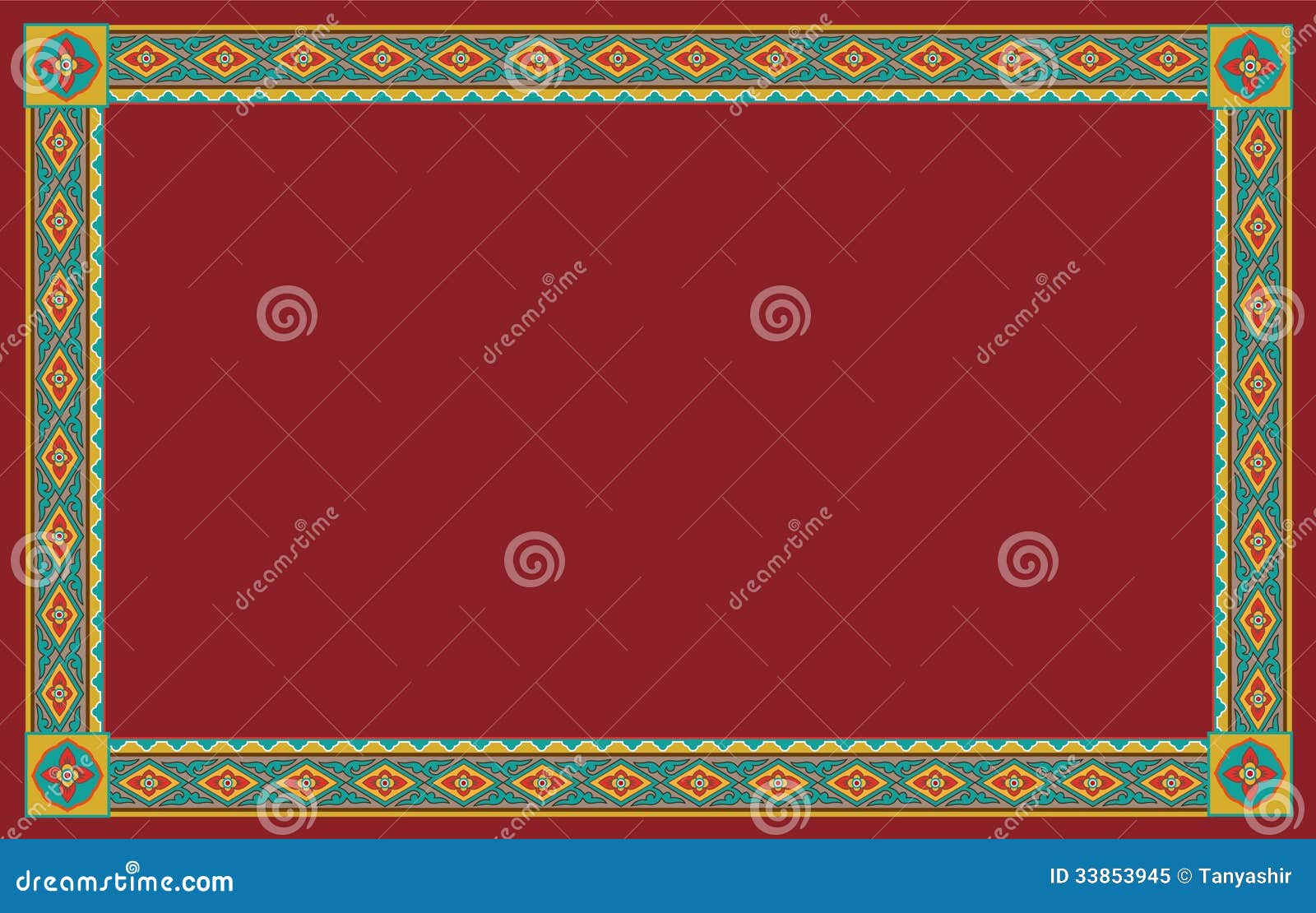 Ethnic floral frame stock illustration. Illustration of pattern - 33853945