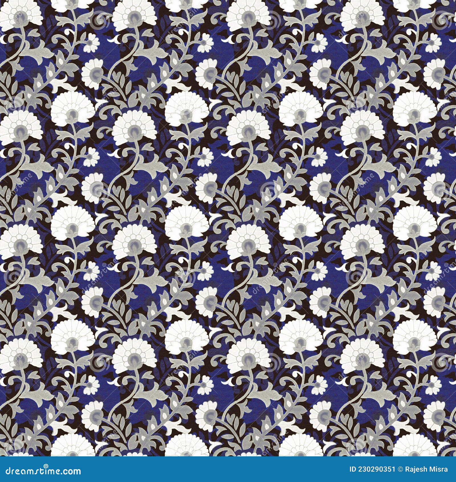 Ethnic floral pattern stock illustration. Illustration of style - 230290351