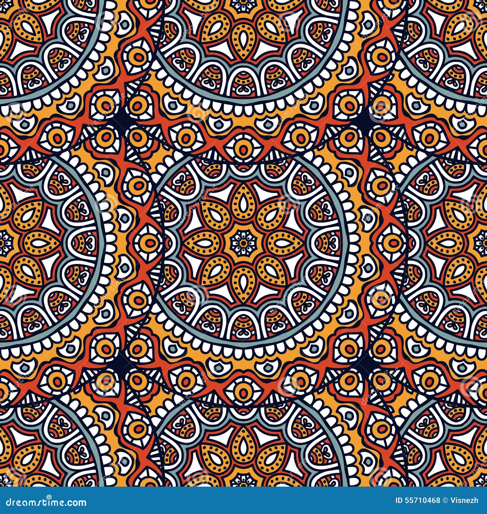 Ethnic Floral Seamless Pattern Stock Vector - Illustration of artistic ...