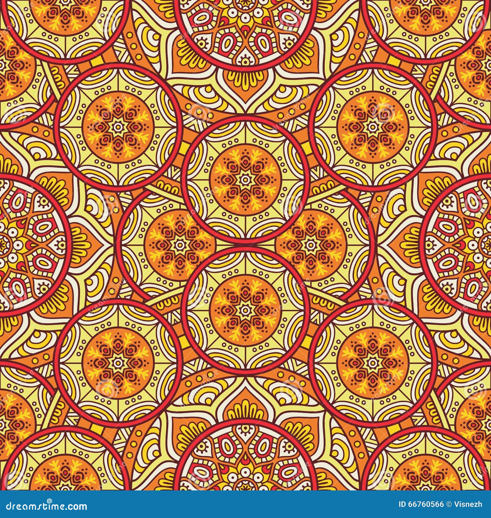 Ethnic Floral Seamless Pattern Stock Vector - Illustration of element ...