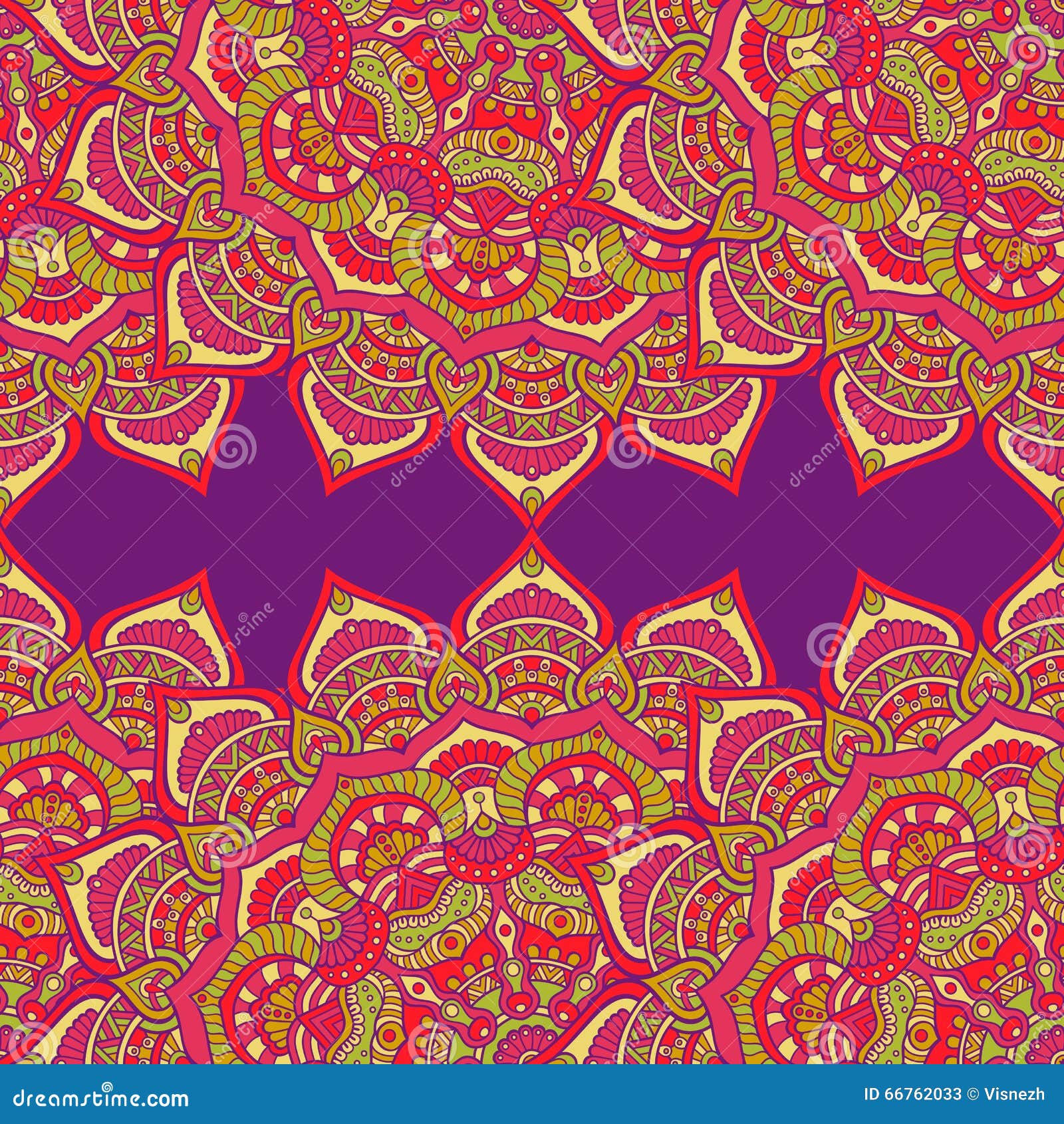 Ethnic Floral Seamless Pattern Stock Vector - Illustration of drawing ...