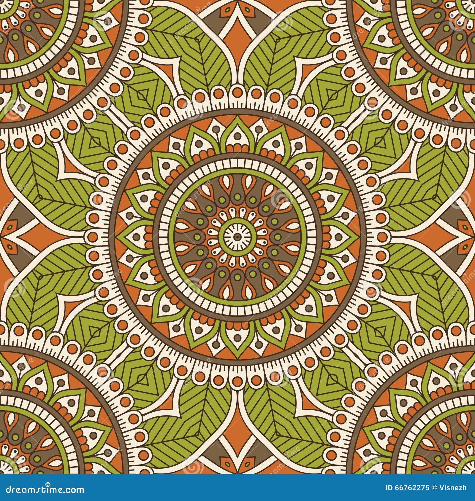Ethnic Floral Seamless Pattern Stock Vector - Illustration of flower ...