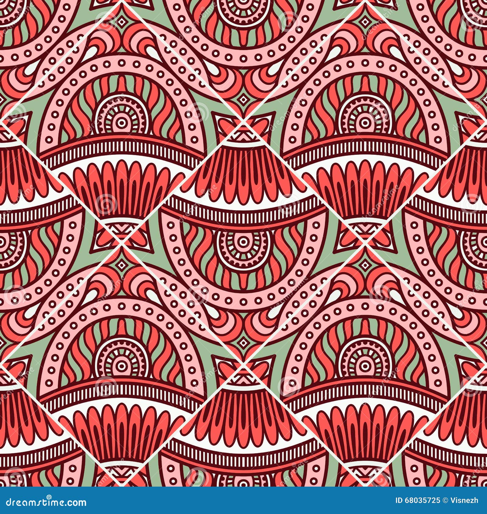 Ethnic Floral Seamless Pattern Stock Vector - Illustration of ...