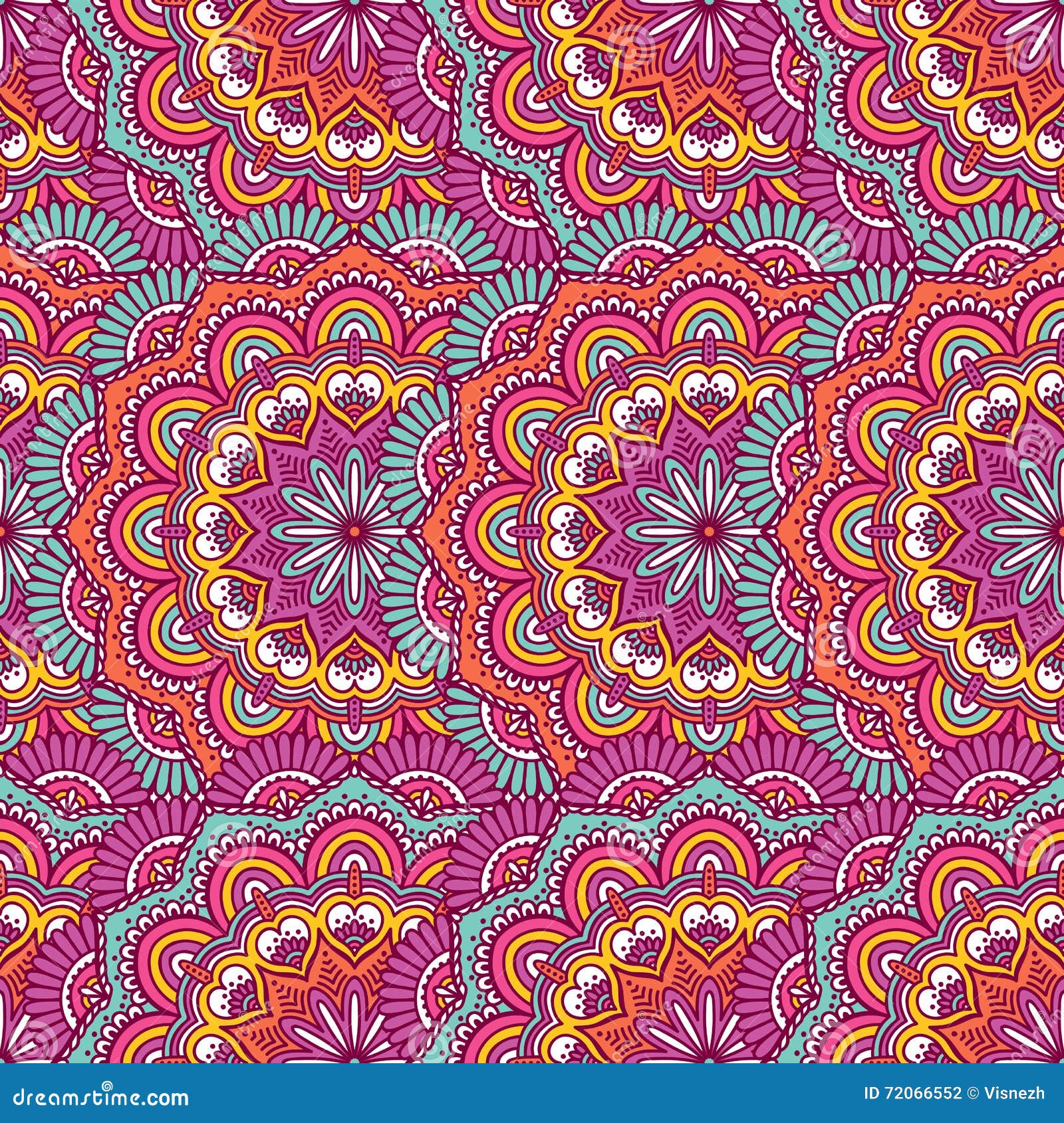 Ethnic Floral Seamless Pattern Stock Vector - Illustration of motive ...