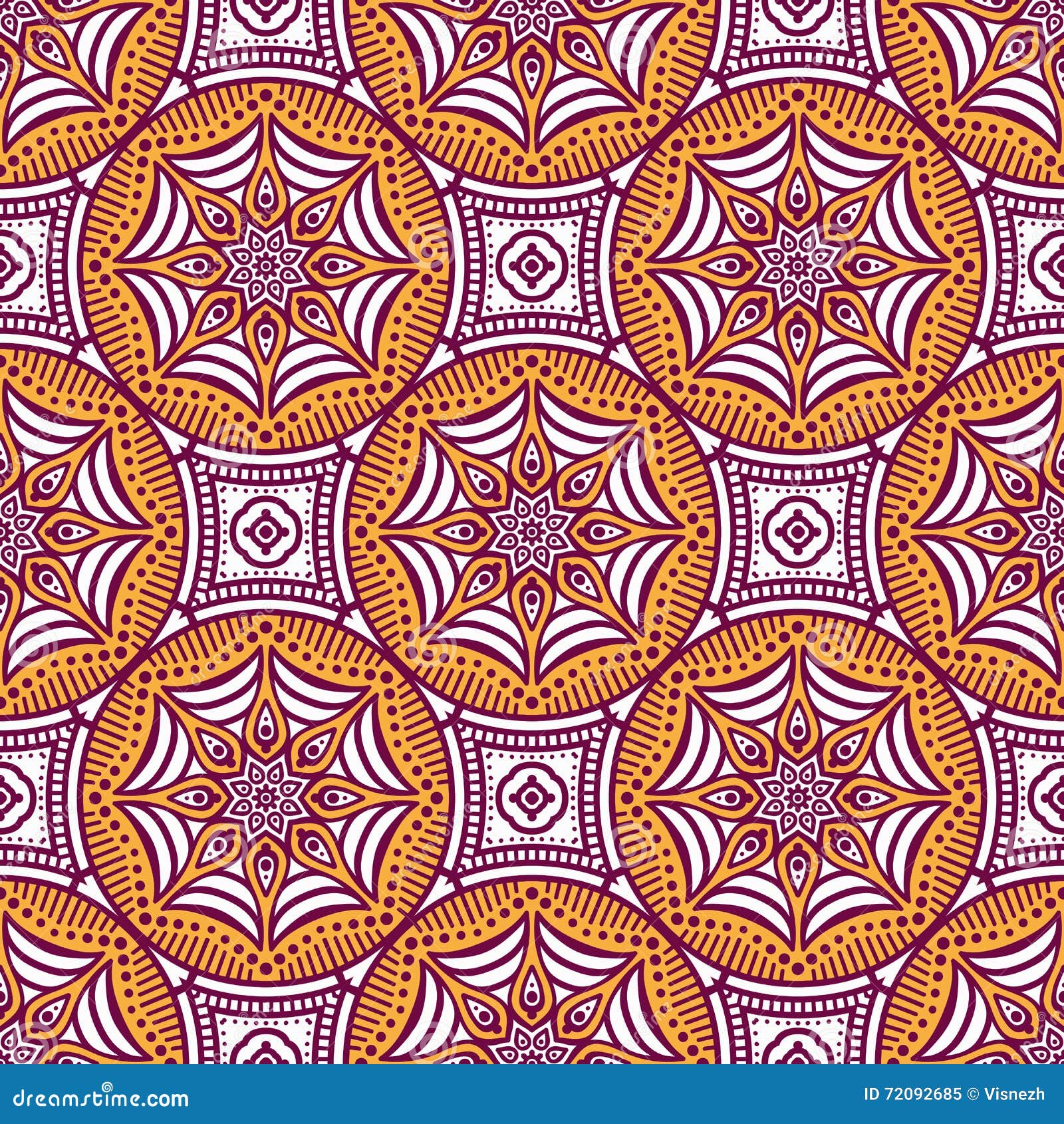 Ethnic Floral Seamless Pattern Stock Vector - Illustration of indian ...