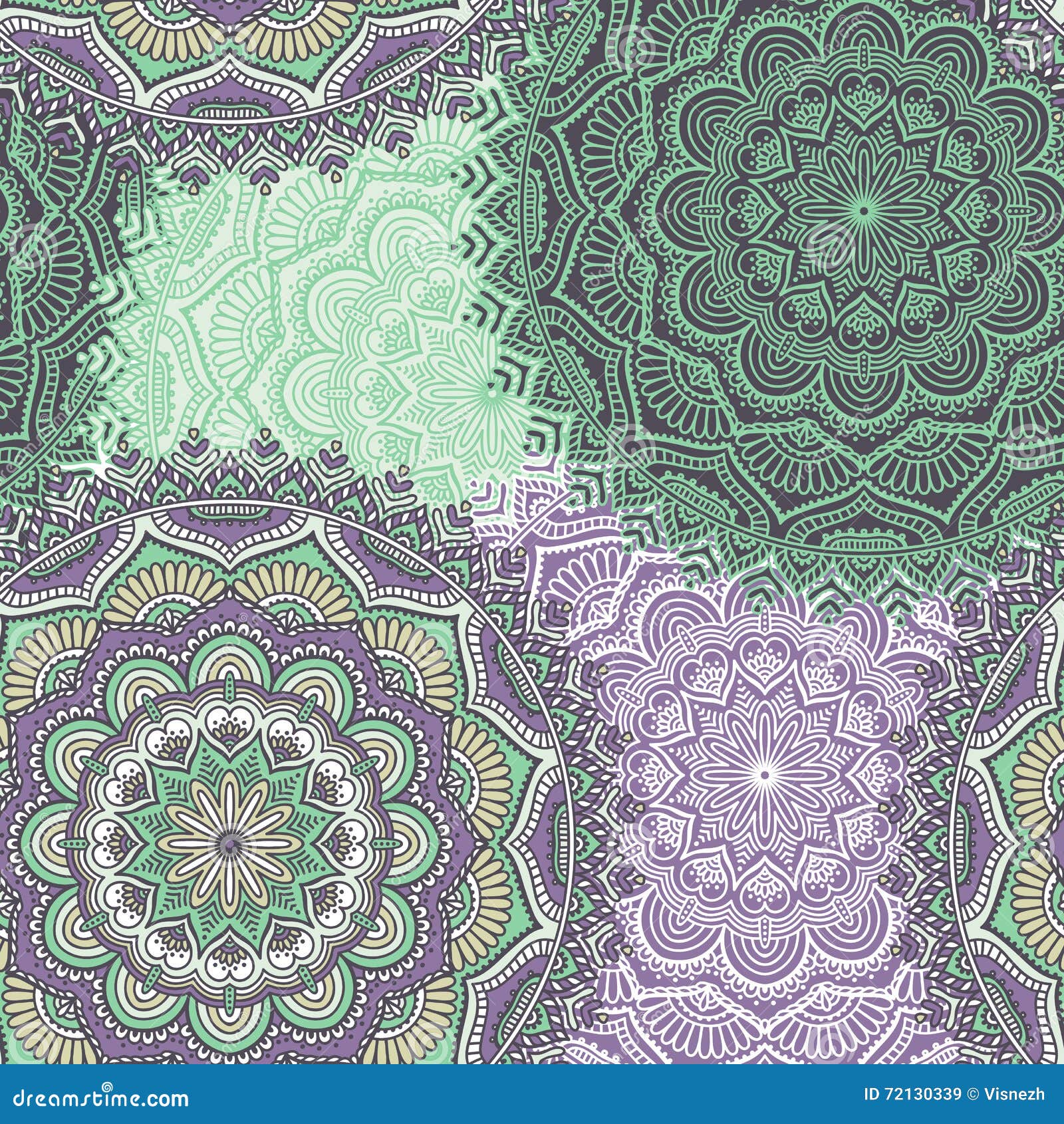 Ethnic Floral Seamless Pattern Stock Vector - Illustration of henna ...