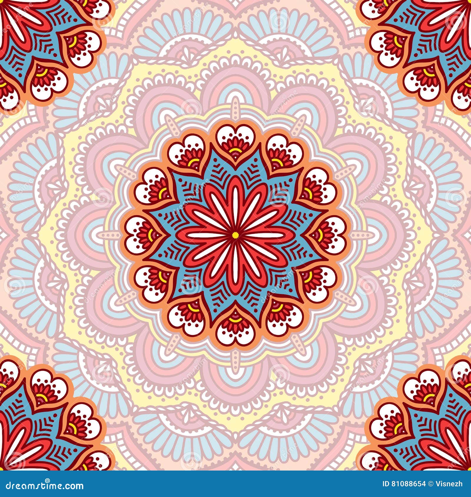 Ethnic Floral Seamless Pattern Stock Vector - Illustration of eastern ...