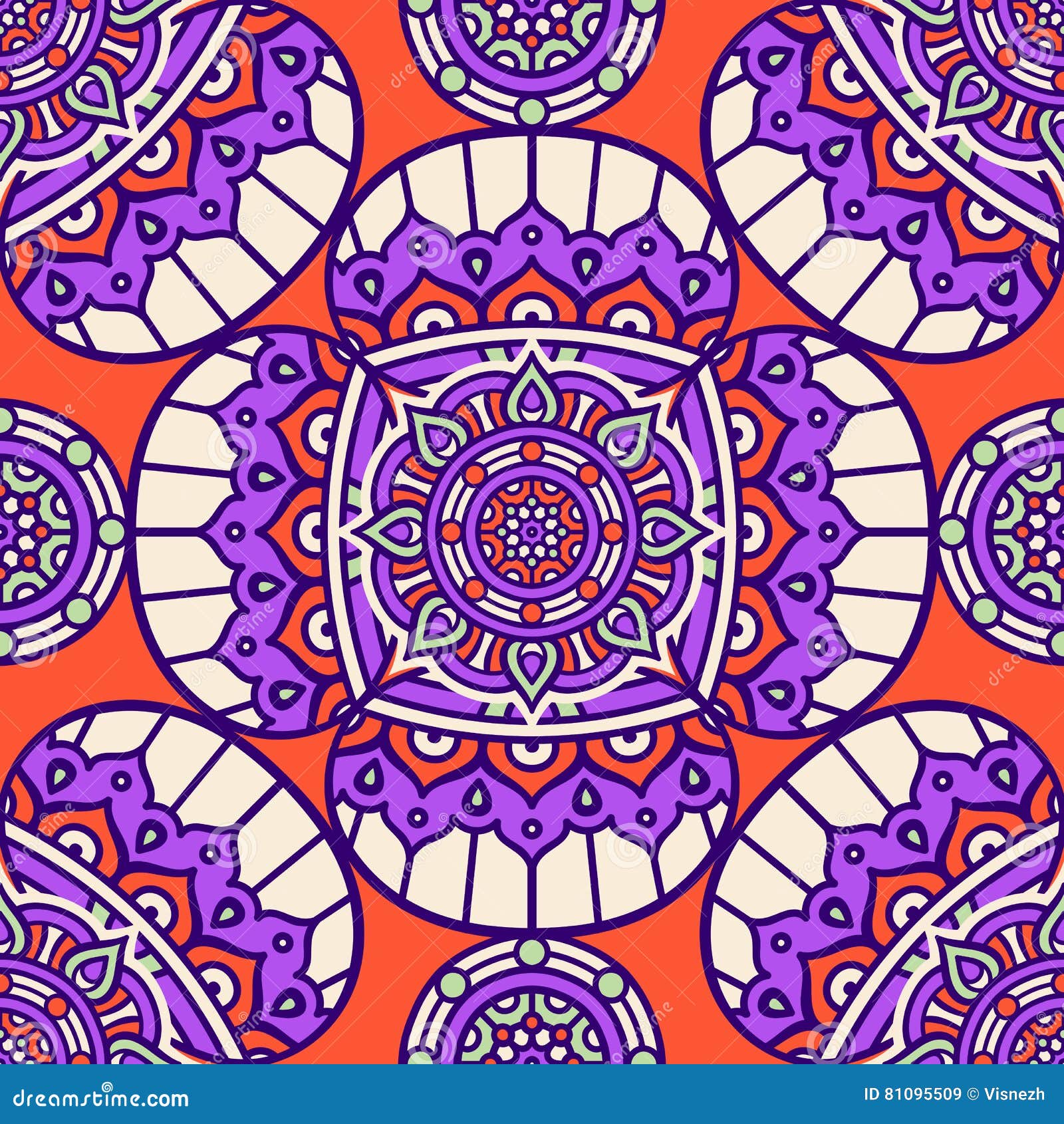 Ethnic Floral Seamless Pattern Stock Vector - Illustration of henna ...