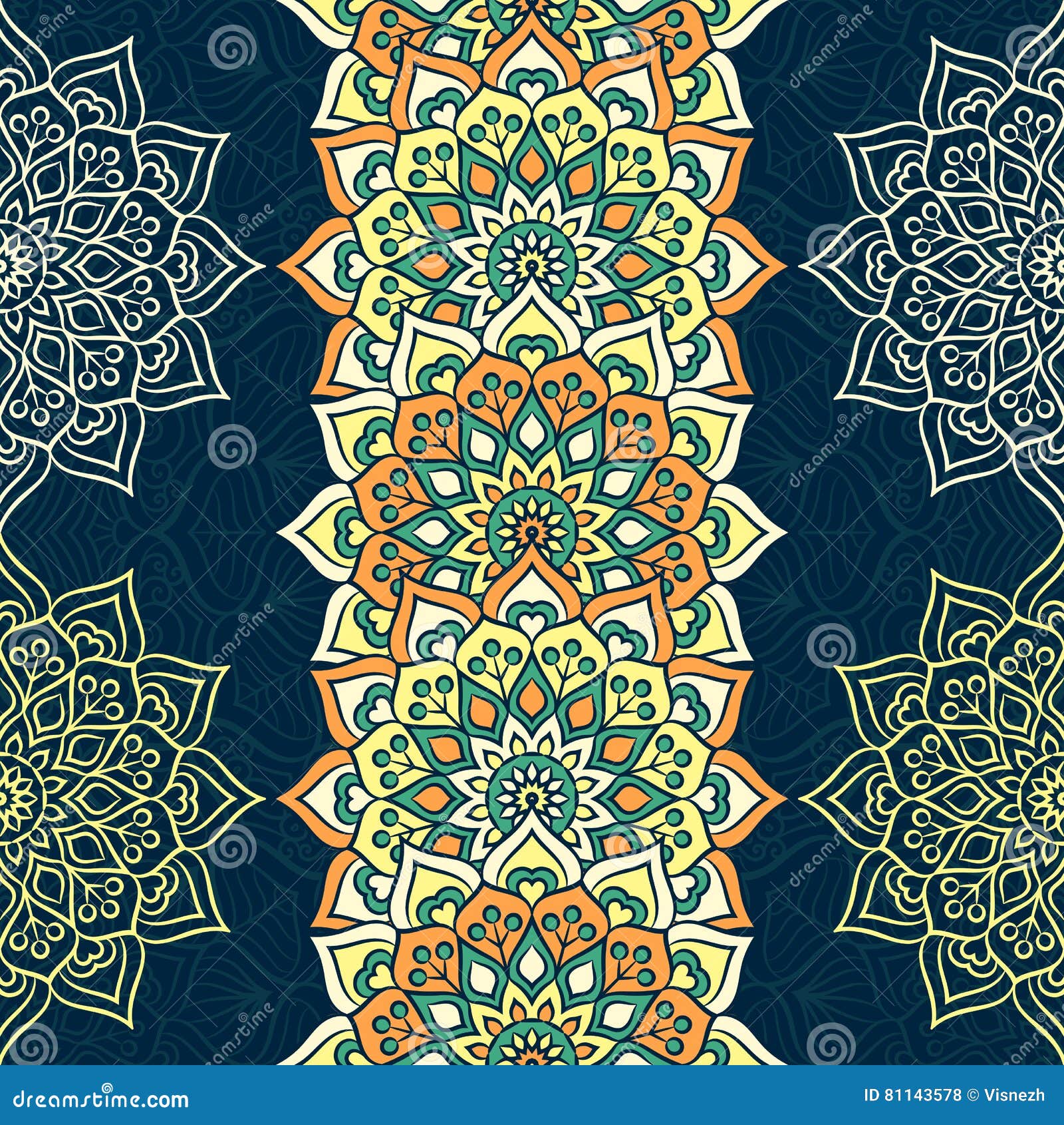 Ethnic Floral Seamless Pattern Stock Vector - Illustration of card ...