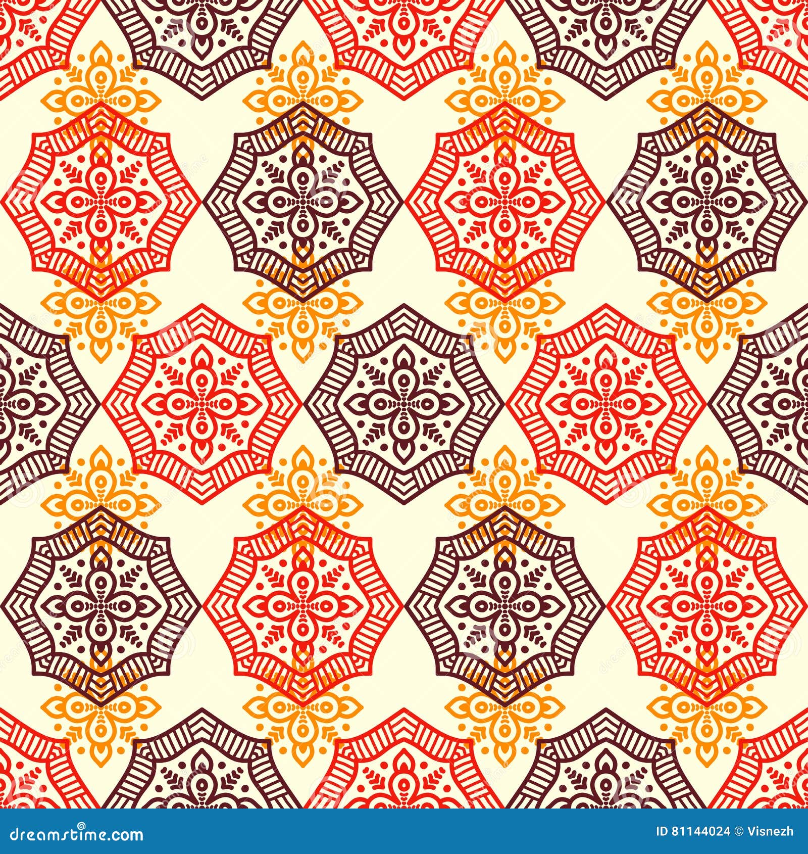 Ethnic Floral Seamless Pattern Stock Vector - Illustration of ...