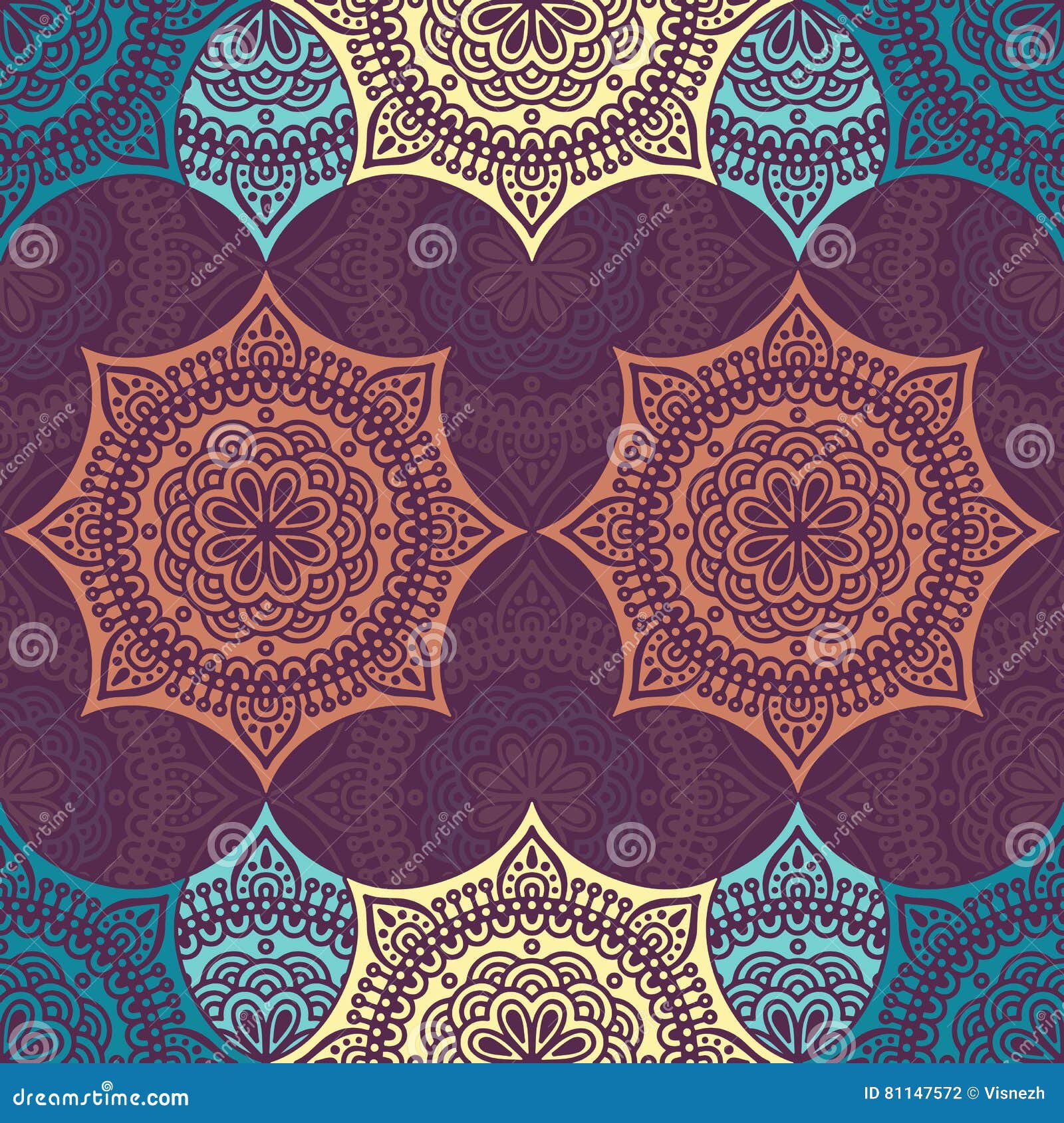 Ethnic Floral Seamless Pattern Stock Vector - Illustration of ...