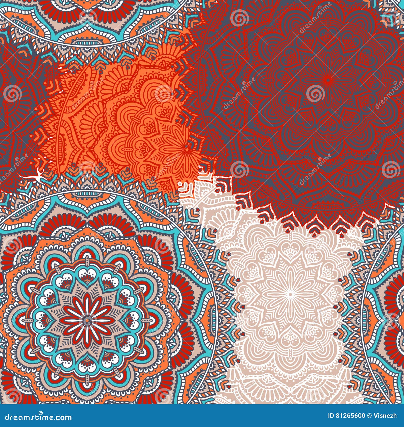 Ethnic Floral Seamless Pattern Stock Vector - Illustration of mexican ...