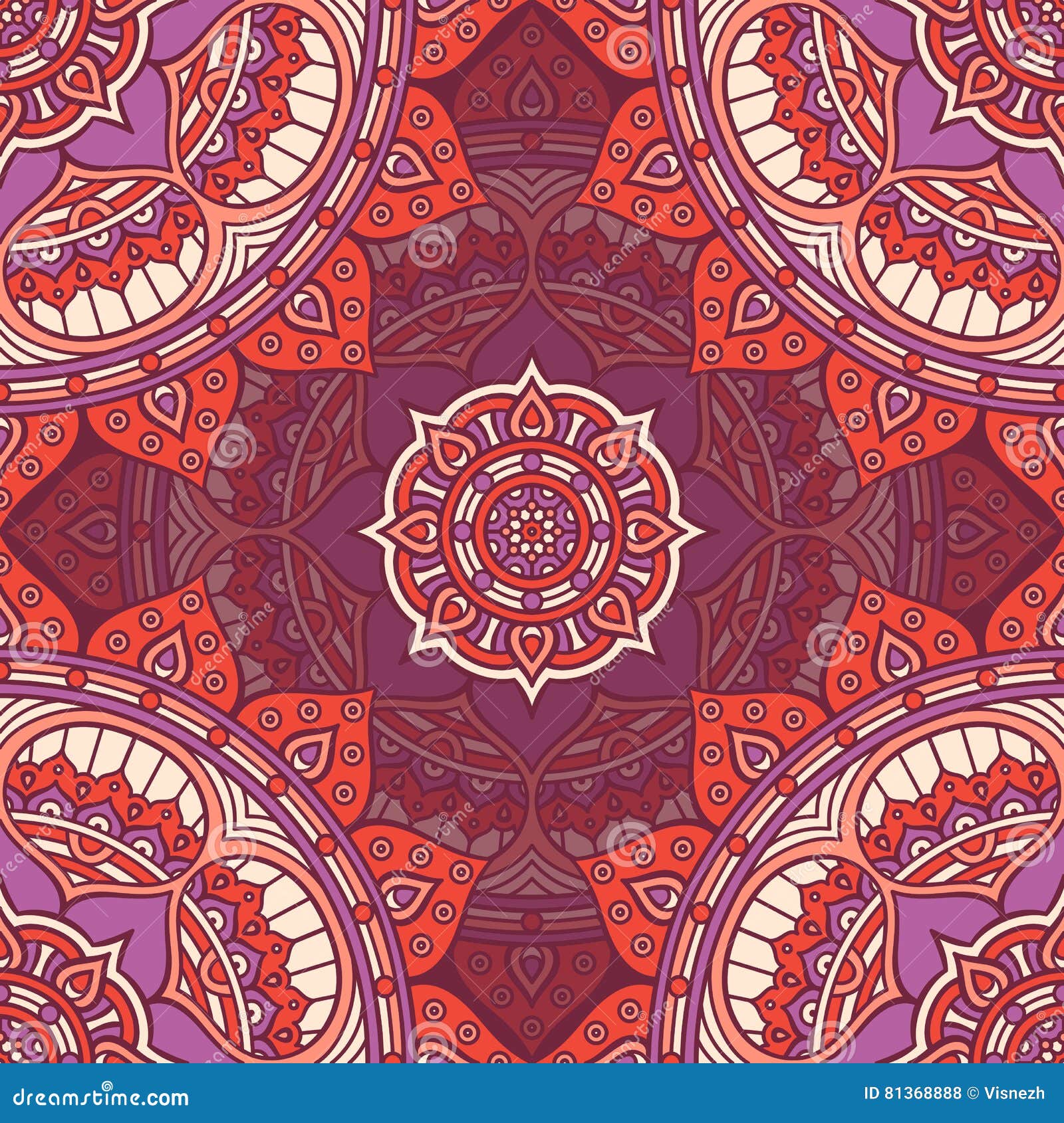Ethnic Floral Seamless Pattern Stock Vector - Illustration of ...
