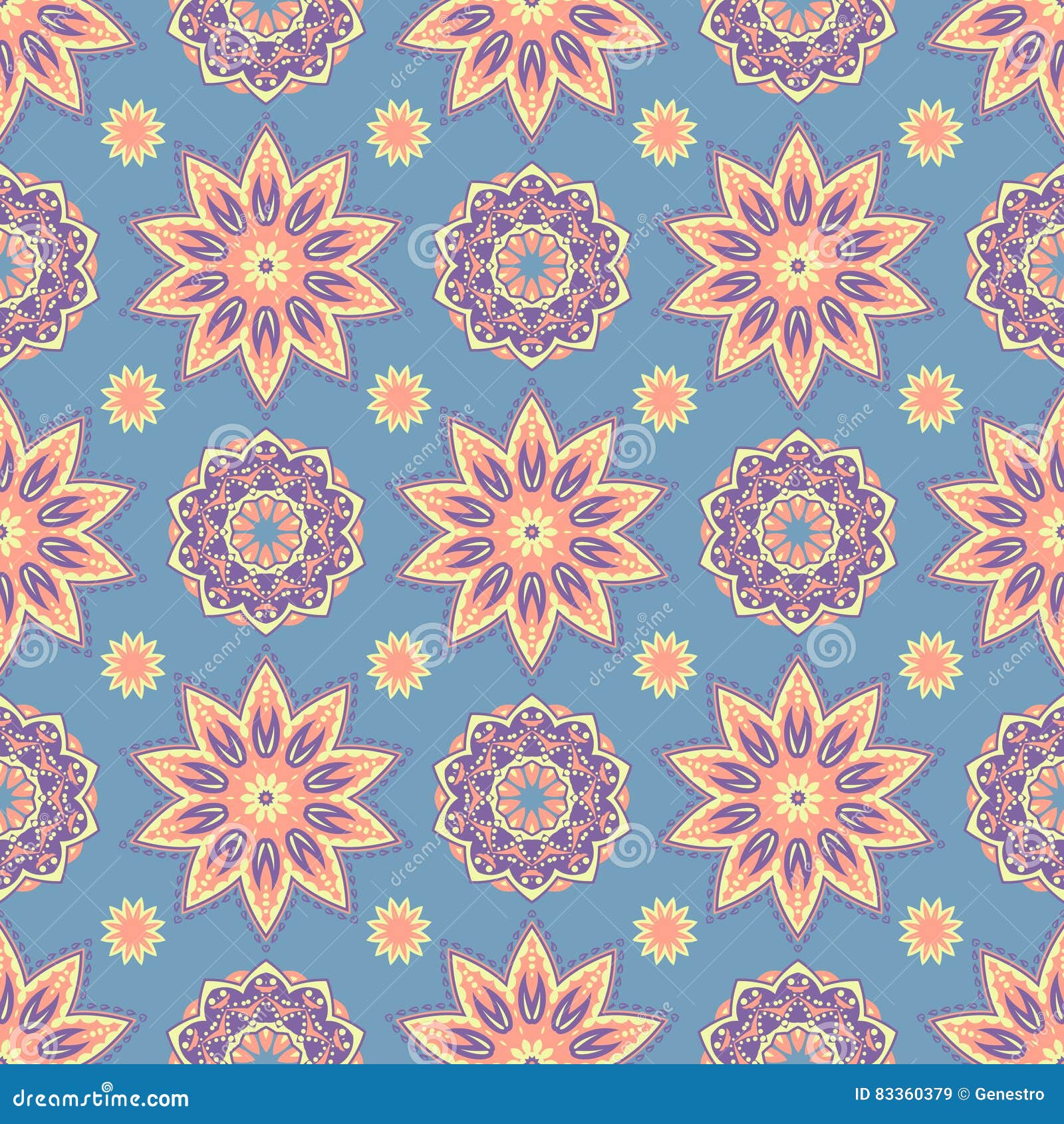 Ethnic Floral Seamless Pattern3 Stock Vector - Illustration of ...