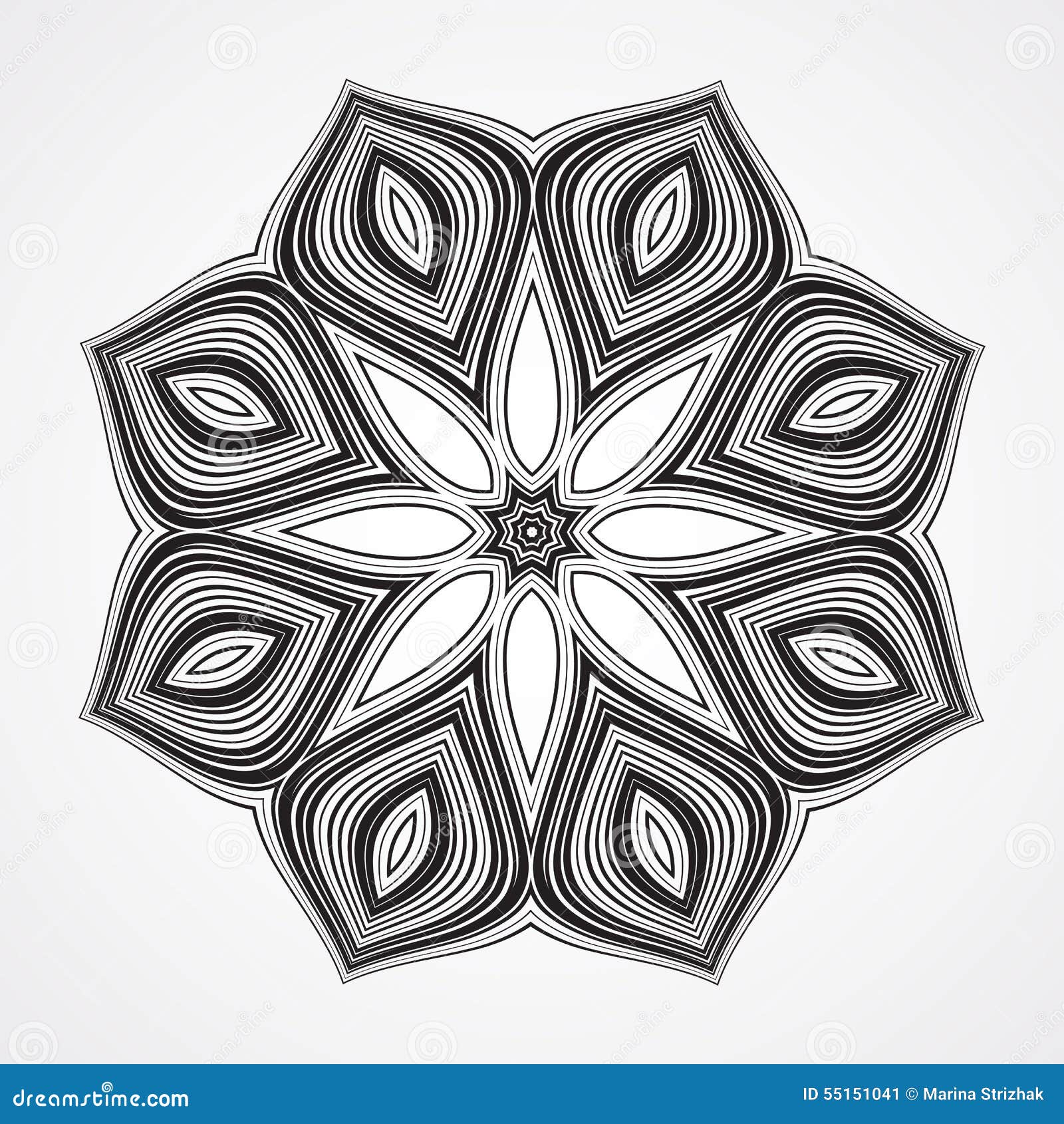 Ethnic Fractal Mandala stock vector. Illustration of decorate - 55151041