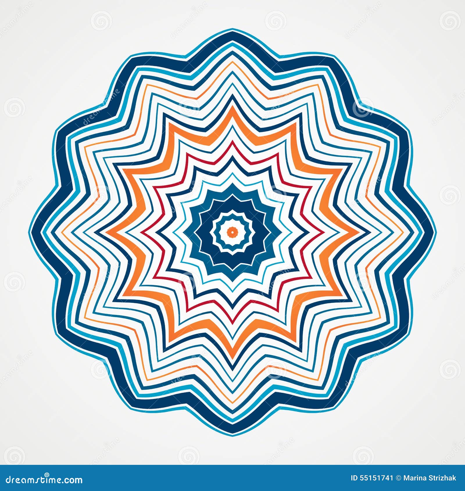 Ethnic Fractal Mandala stock vector. Illustration of black - 55151741