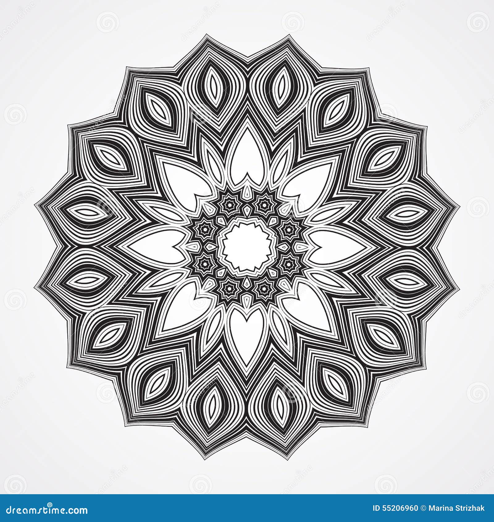 Ethnic Fractal Mandala stock vector. Illustration of invitation - 55206960