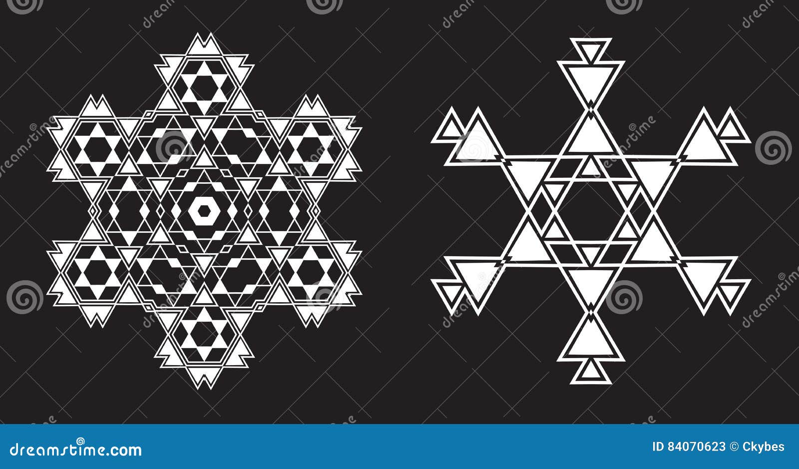 Ethnic Fractal Mandala Vector Looks Like Snowflake or Maya Aztec Stock ...