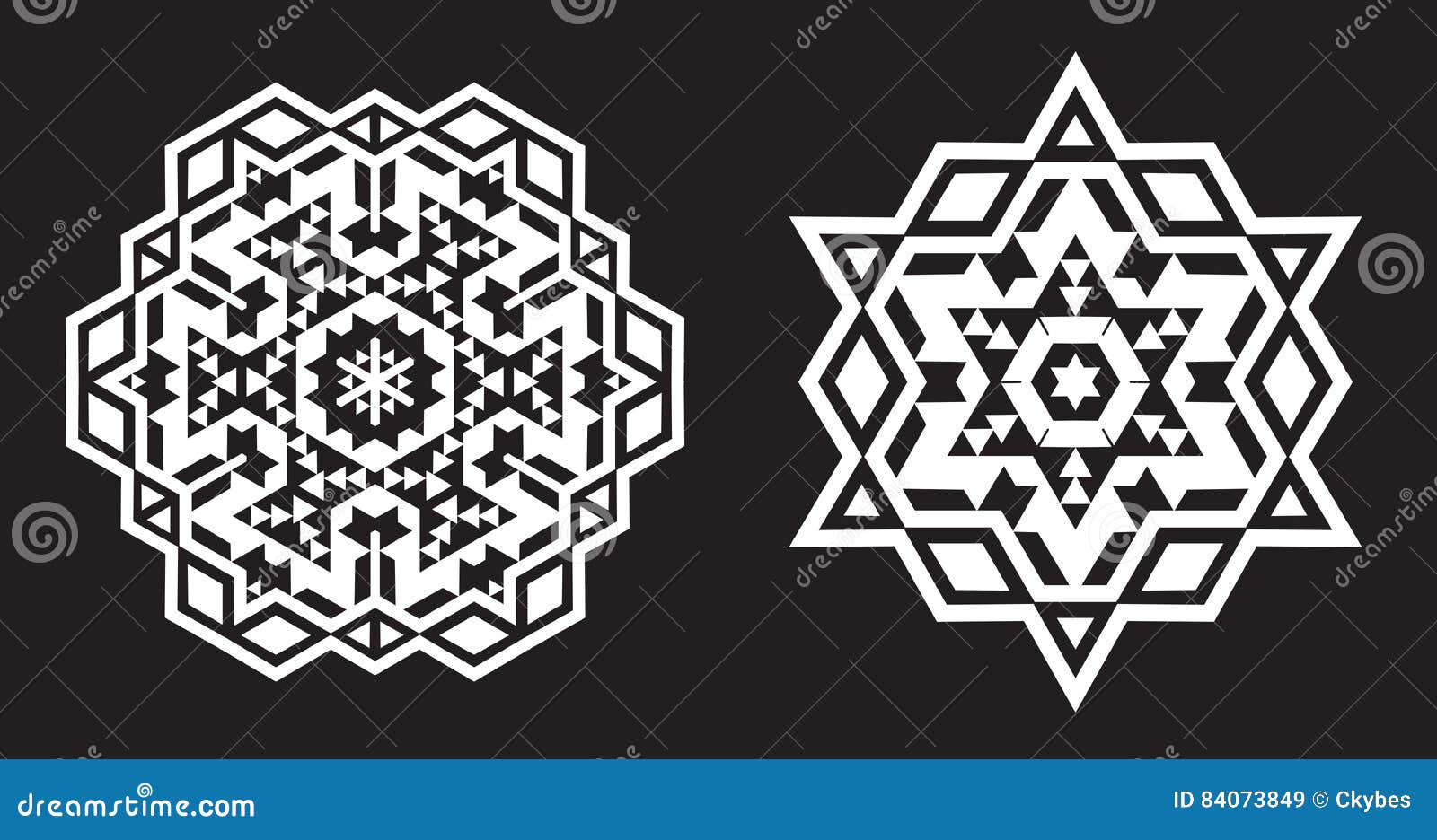 Ethnic Fractal Mandala Vector Looks Like Snowflake or Maya Aztec Stock ...