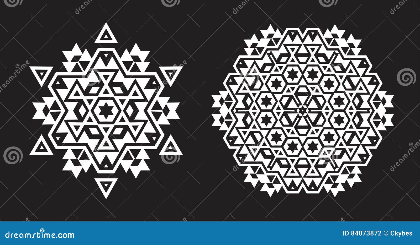 Ethnic Fractal Mandala Vector Looks Like Snowflake or Maya Aztec Stock ...