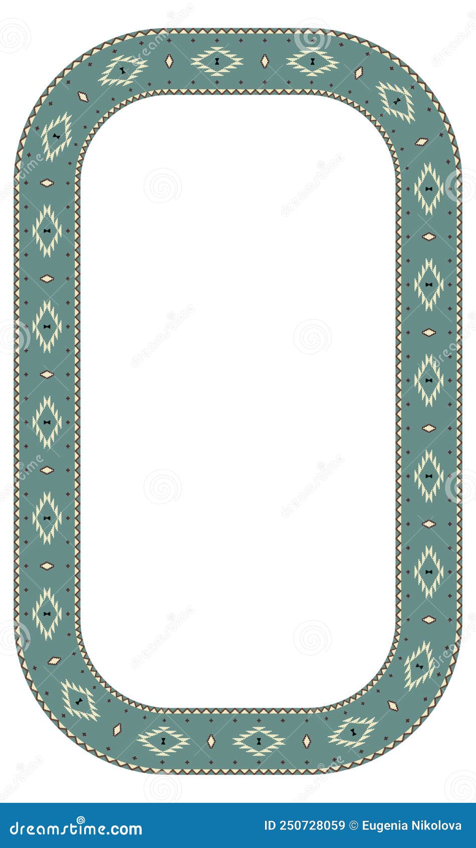Ethnic Frame. Rectangular Border with Mexican Tribal Pattern Stock ...