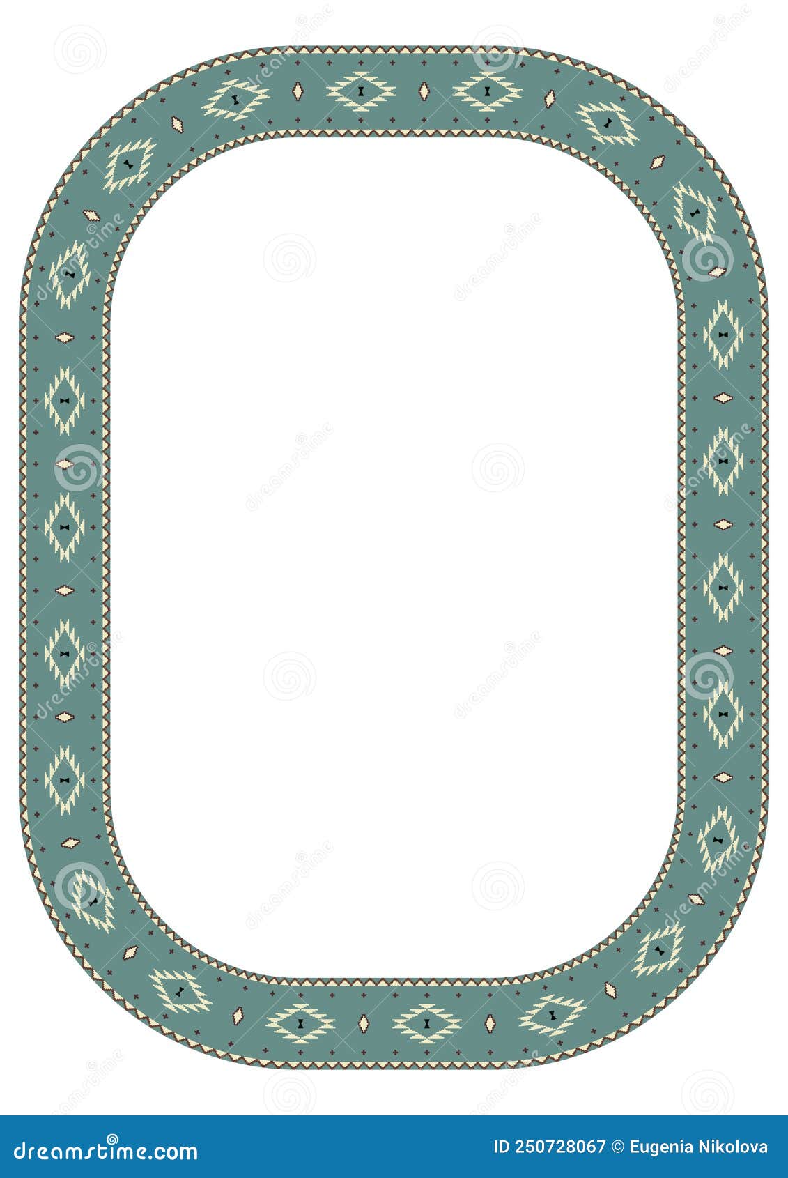 Ethnic Frame. Rectangular Border with Mexican Tribal Pattern Stock ...