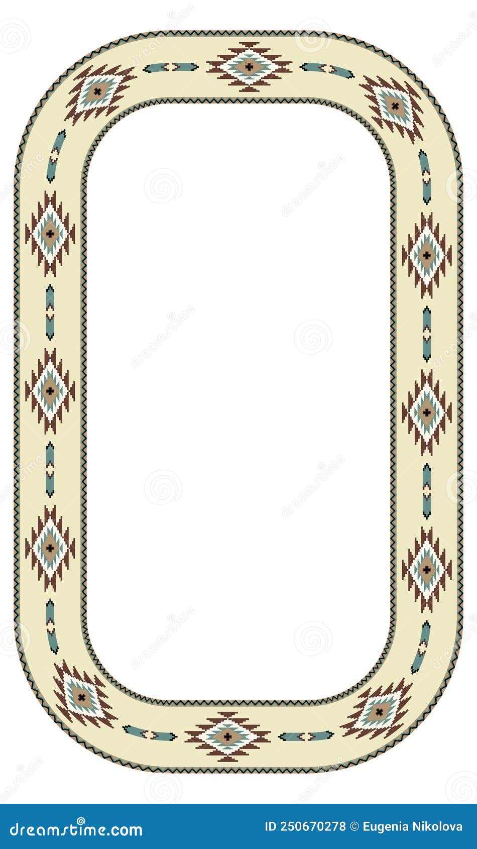 Ethnic Frame. Rectangular Border with Native American Pattern Stock ...