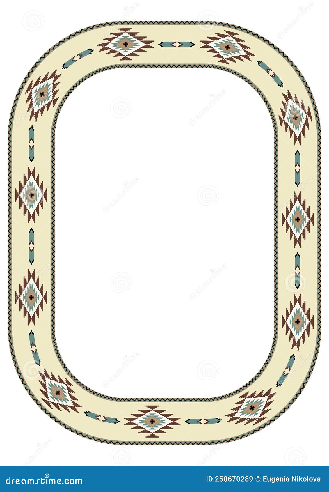 Ethnic Frame. Rectangular Border with Native American Pattern Stock ...