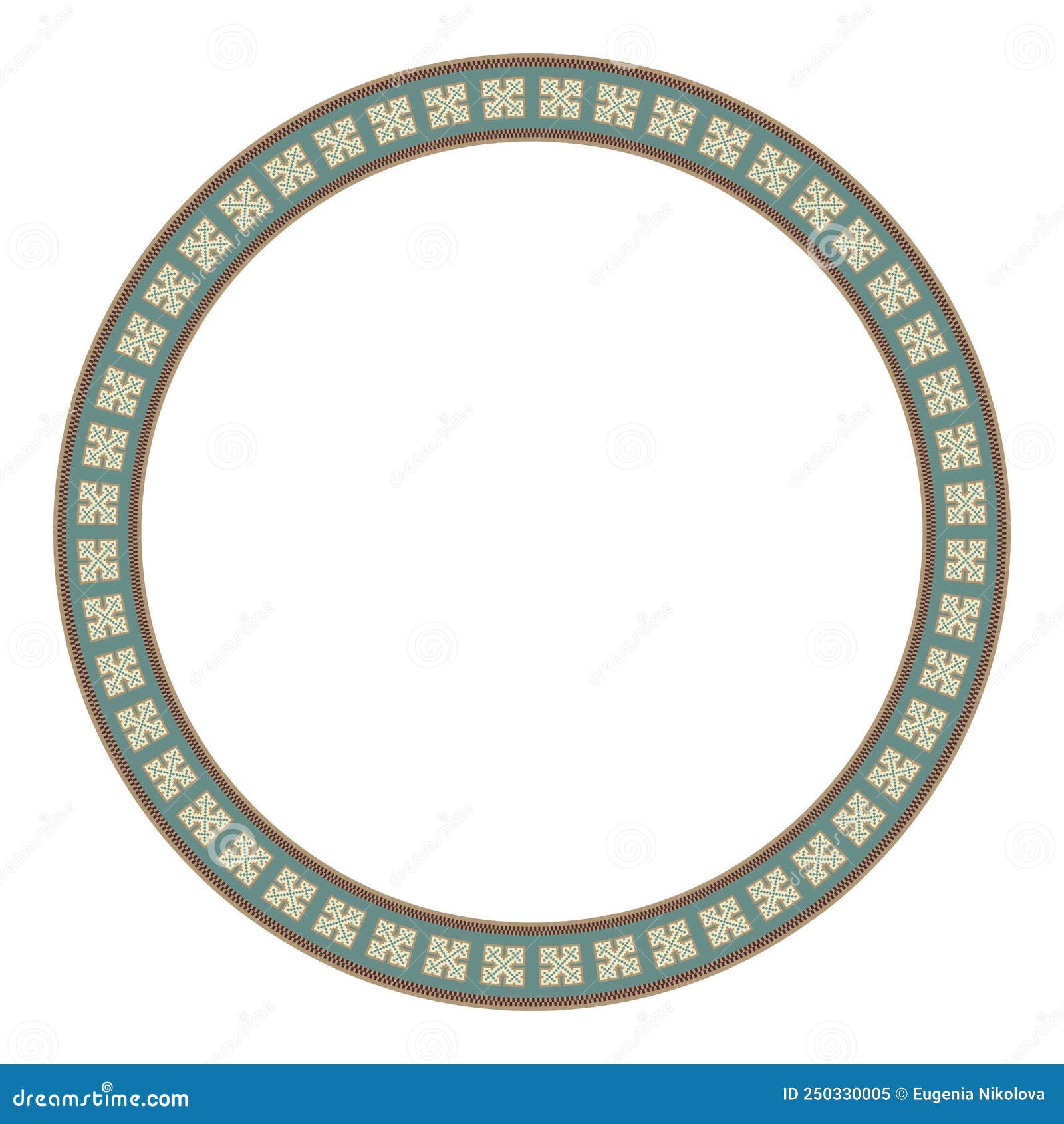 Ethnic Frame. Round Border with South Western Native Pattern. Vector ...