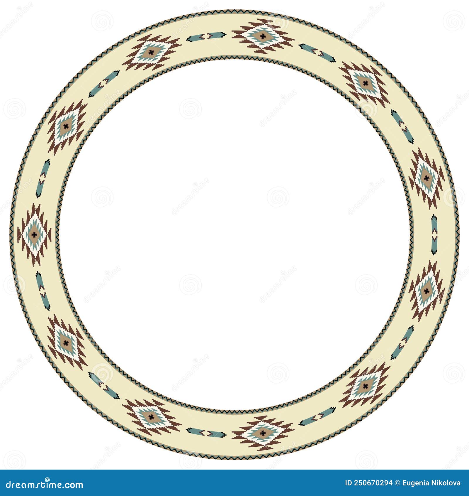 Ethnic Frame. Round Border with South Western Native American Pattern ...