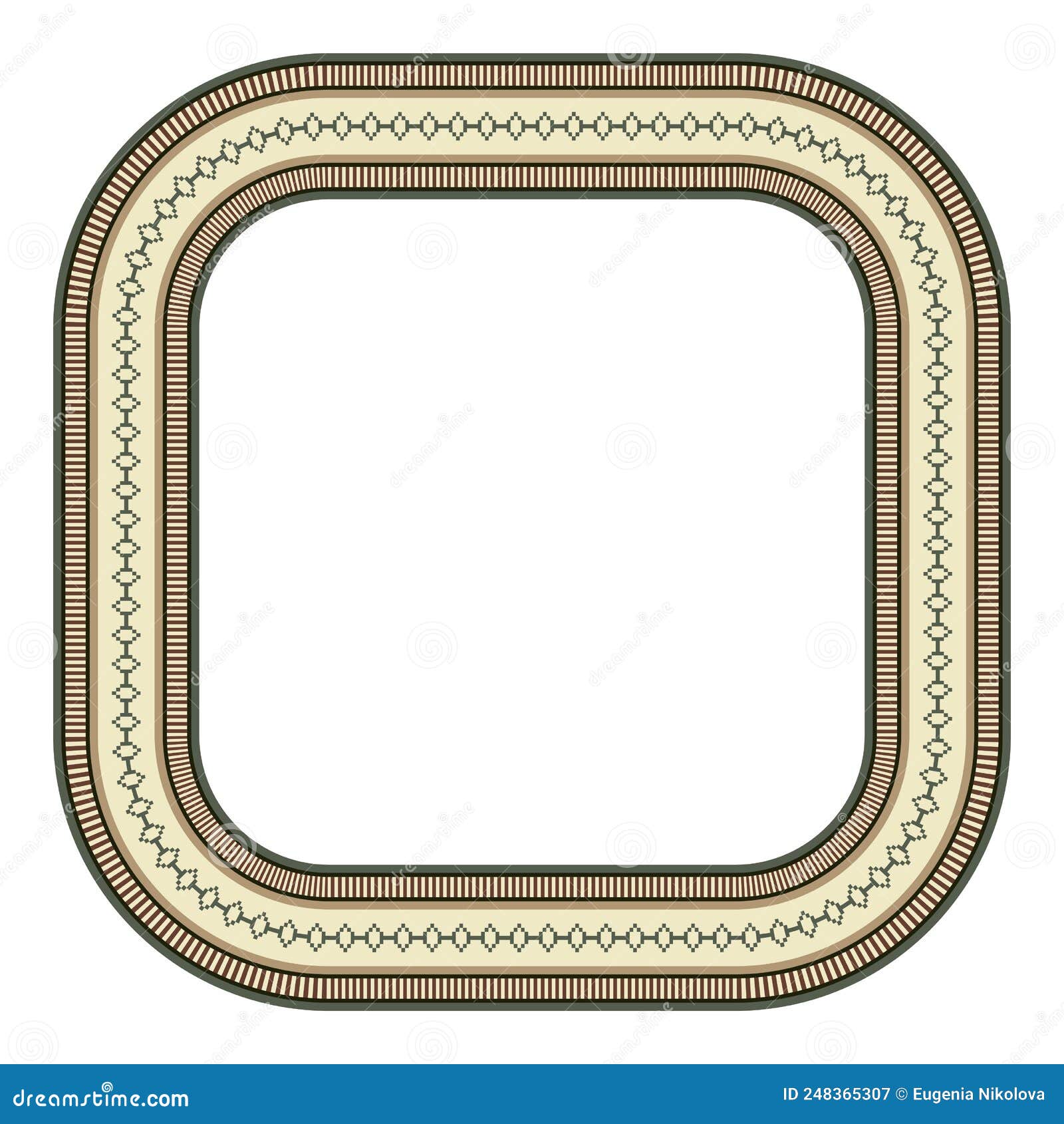 Ethnic Frame. Square Border with Mexican Textile Pattern Stock Vector ...