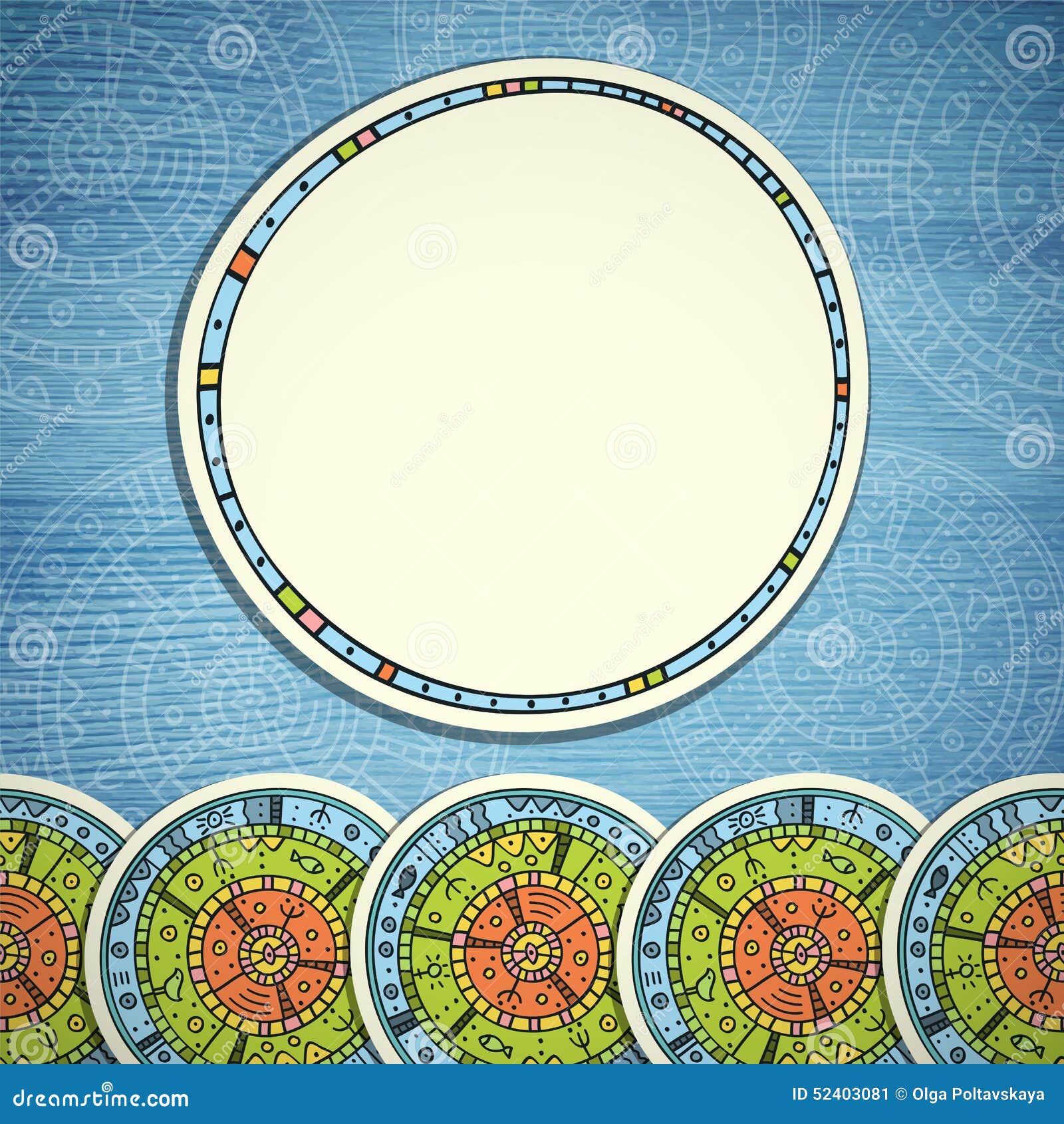 Ethnic frame stock vector. Illustration of pattern, handdrawing - 52403081